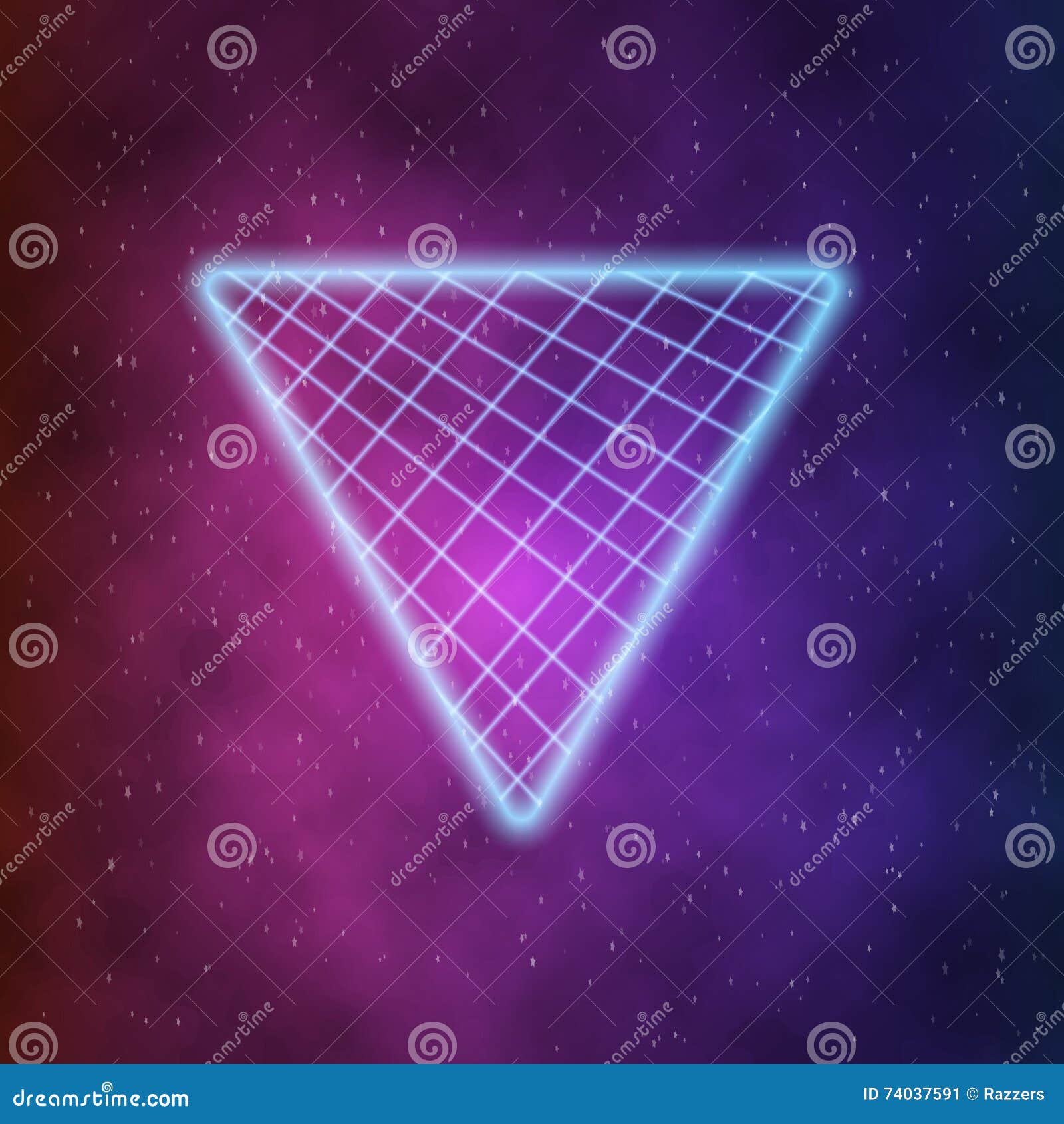 Neon Style Triangle Techno Background. Outer Space Poster Stock Vector ...