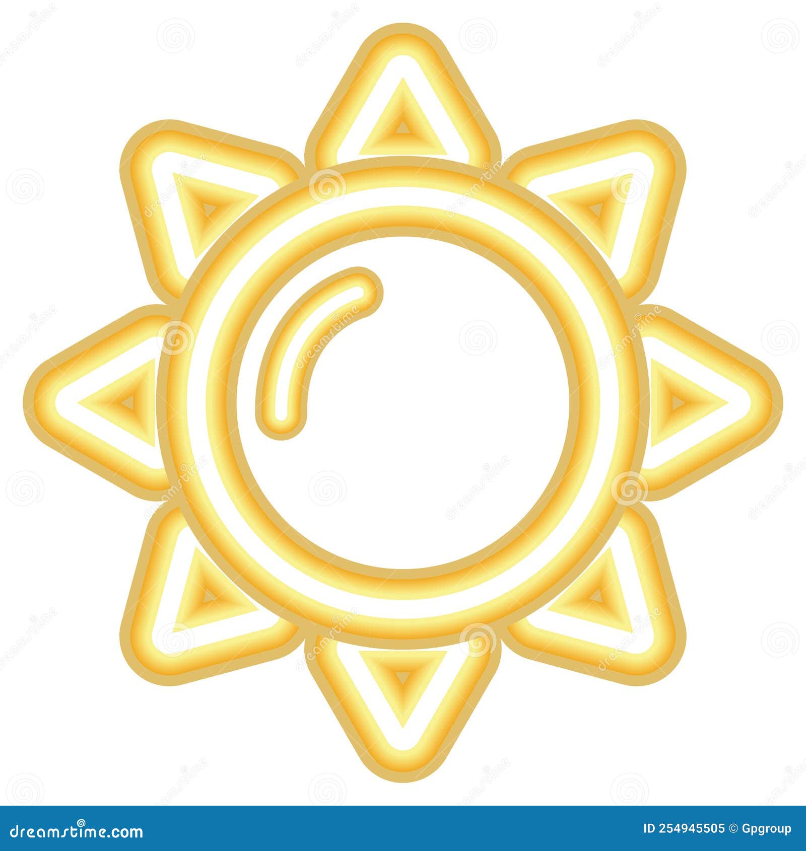 Neon sun design stock vector. Illustration of rising - 254945505