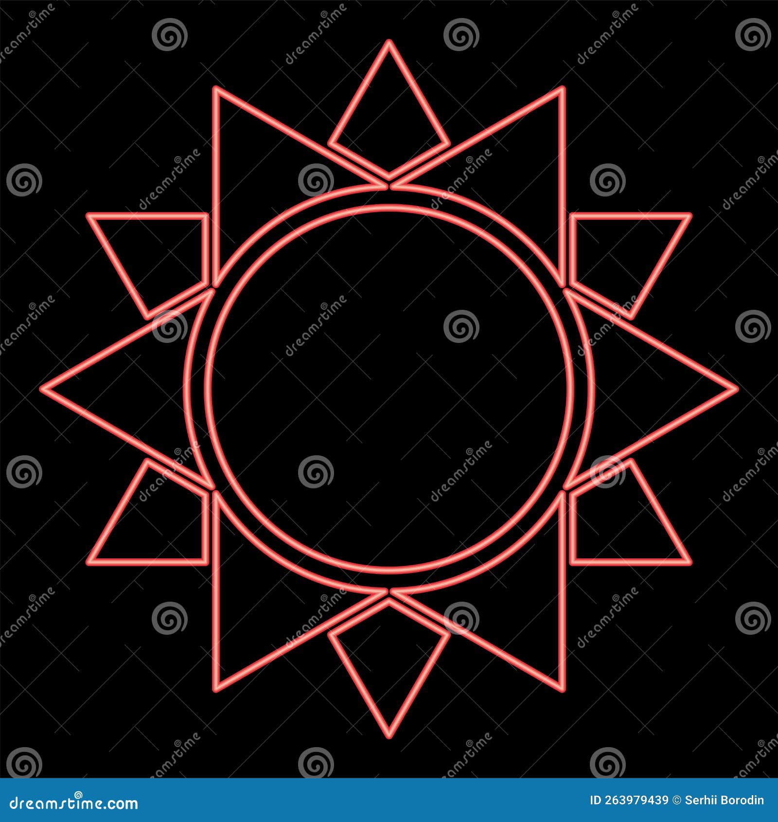Neon Sun Red Color Vector Illustration Image Flat Style Stock Vector ...
