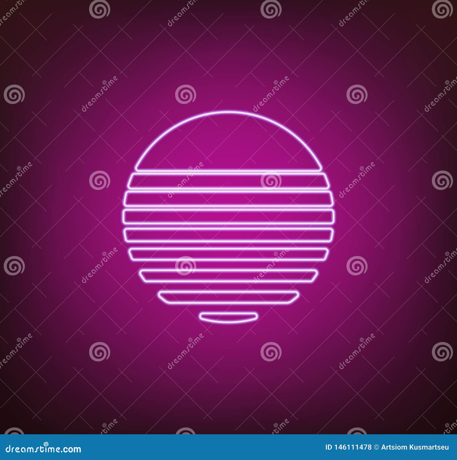 Neon sun stock vector. Illustration of blue, design - 146111478