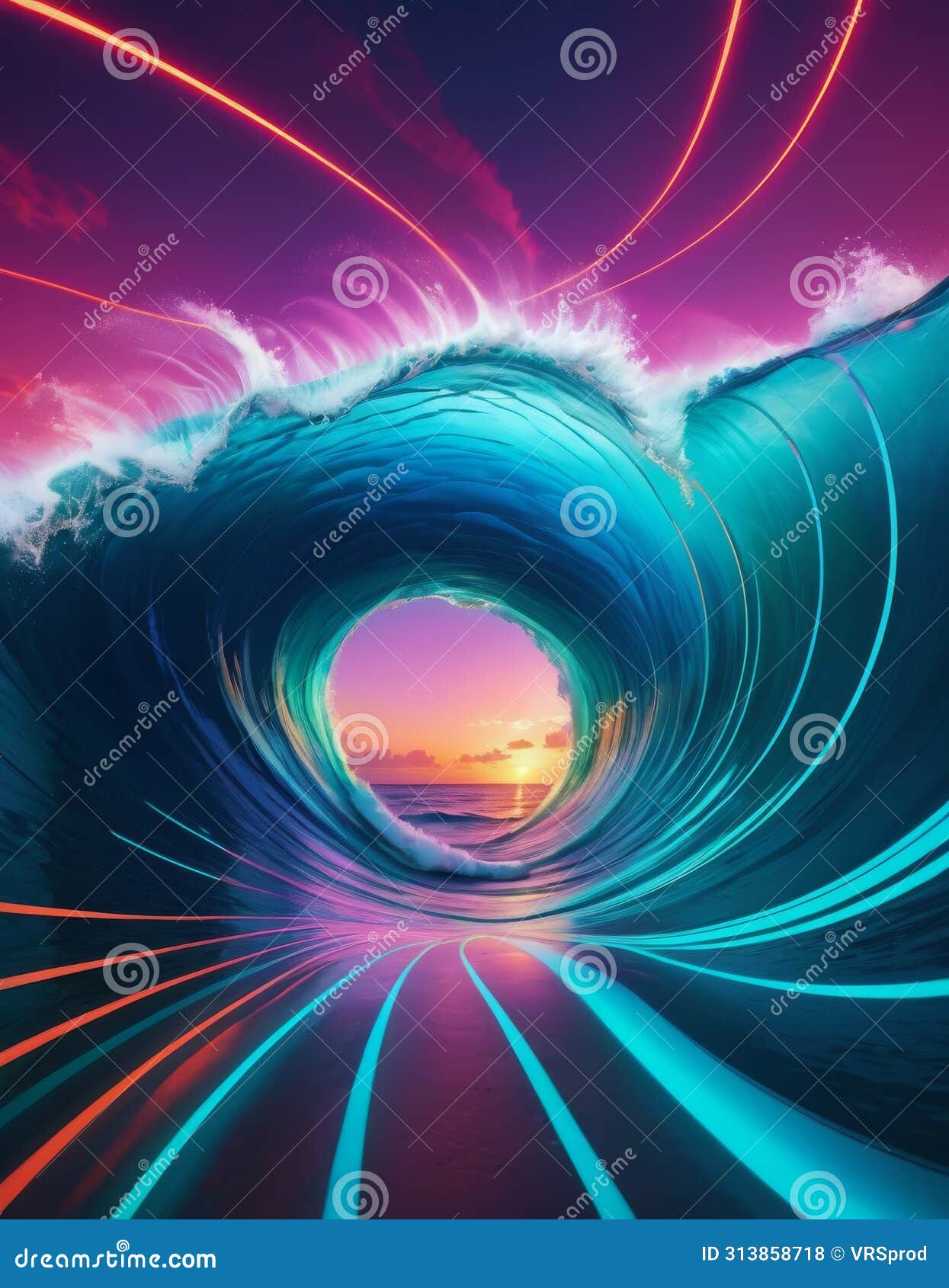 Neon Surf Fantasy stock photo. Image of light, futuristic - 313858718