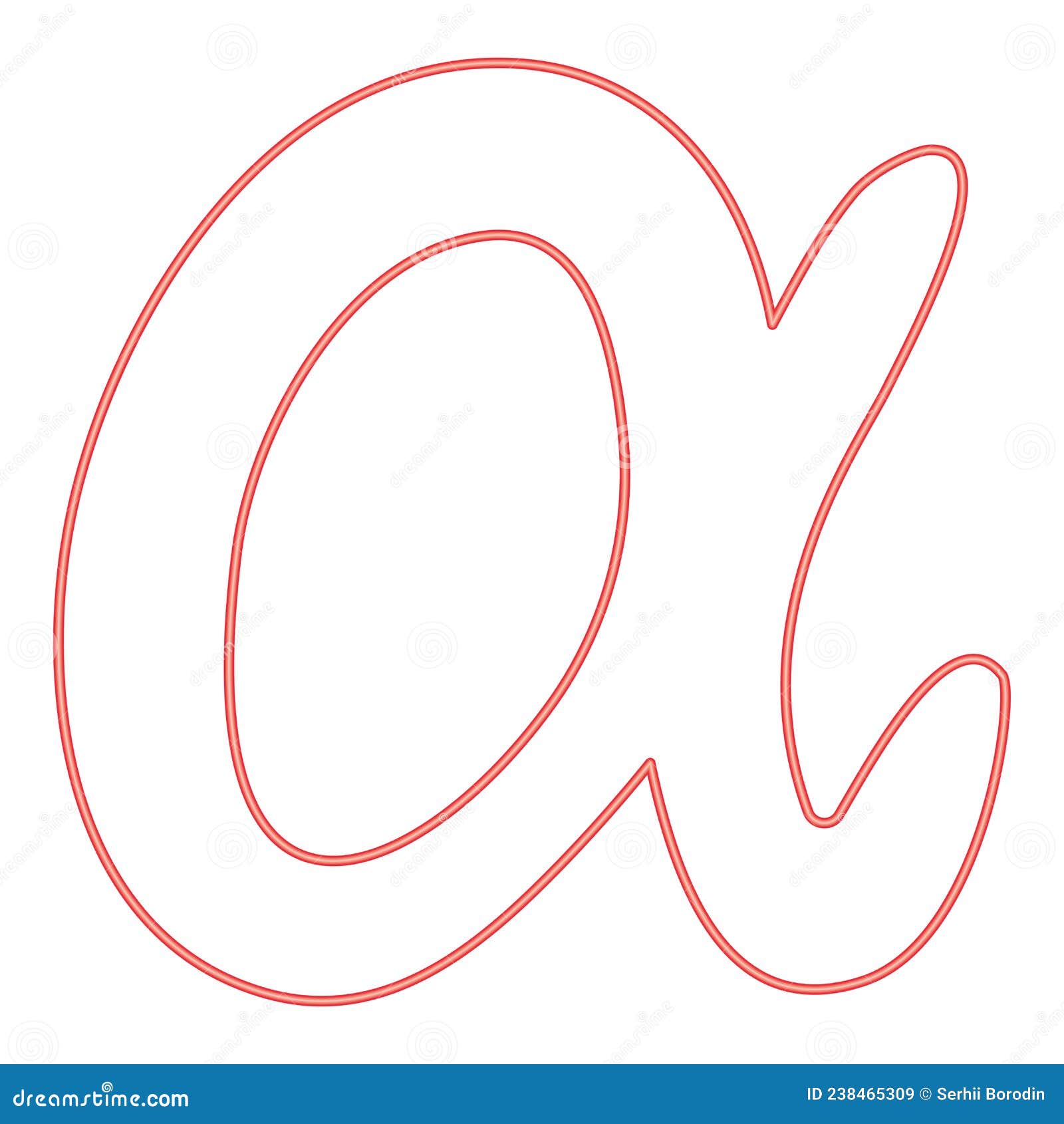 Neon Symbol Alpha Red Color Vector Illustration Image Flat Style Stock ...