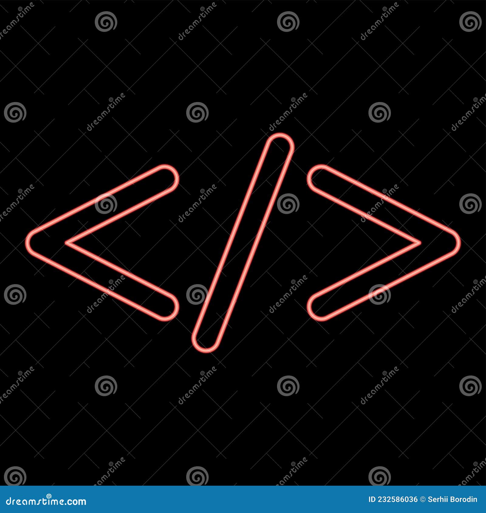 Neon Symbol Code Icon Black Color in Circle Red Color Vector ...