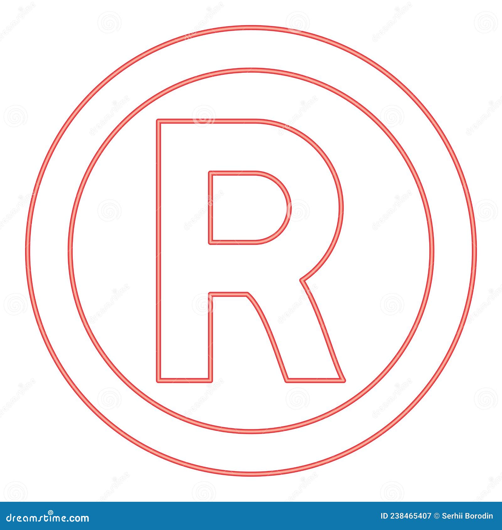 Neon Symbol Copyright Red Color Vector Illustration Image Flat Style ...