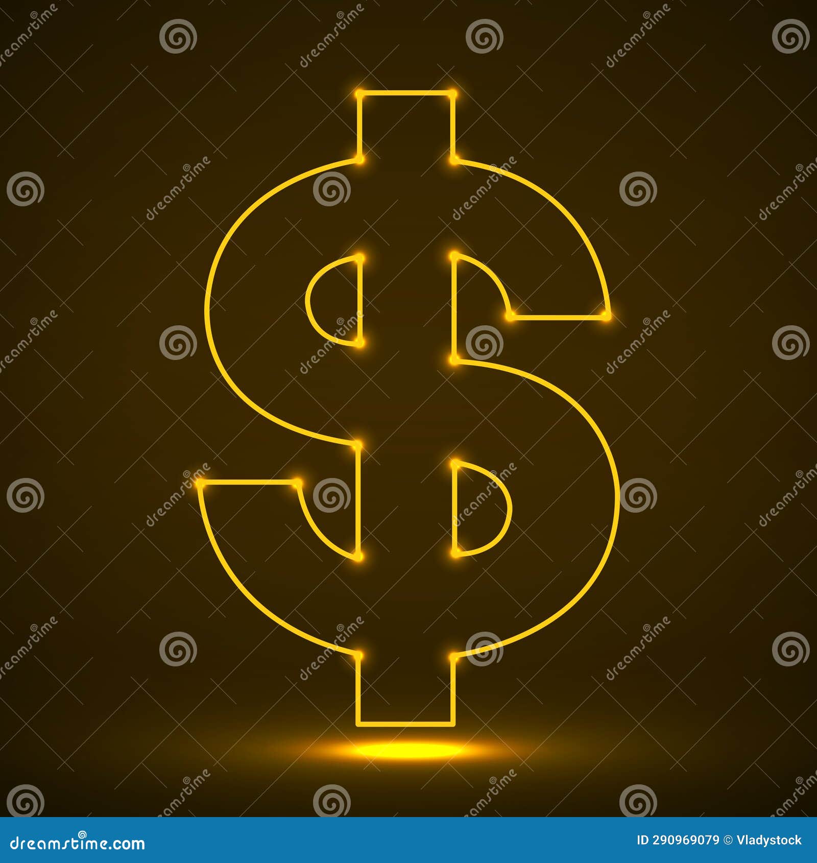 Neon Symbol Dollar. Usd Currency Symbol Stock Vector - Illustration of ...