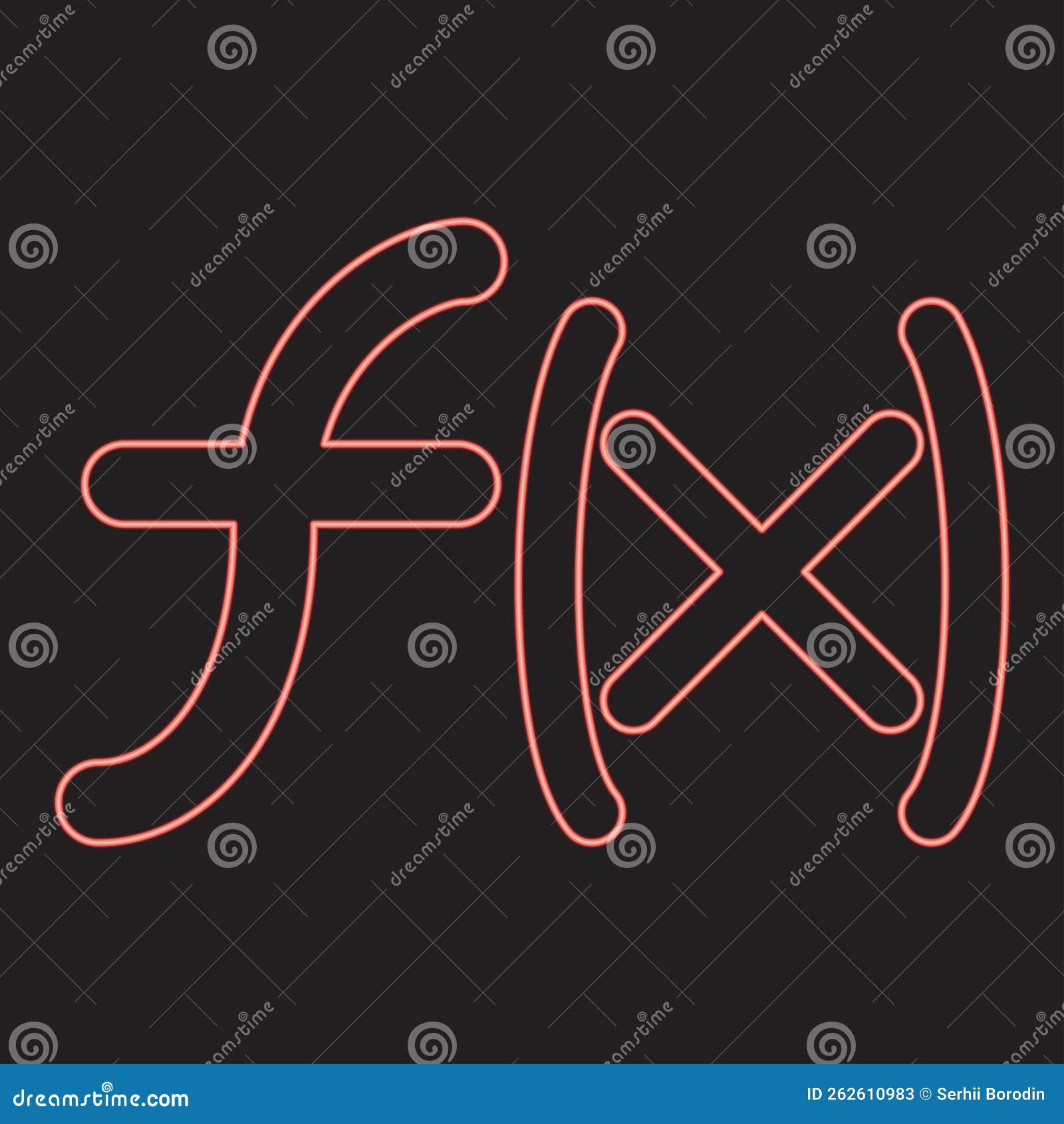 Neon Symbol Function Red Color Vector Illustration Image Flat Style ...