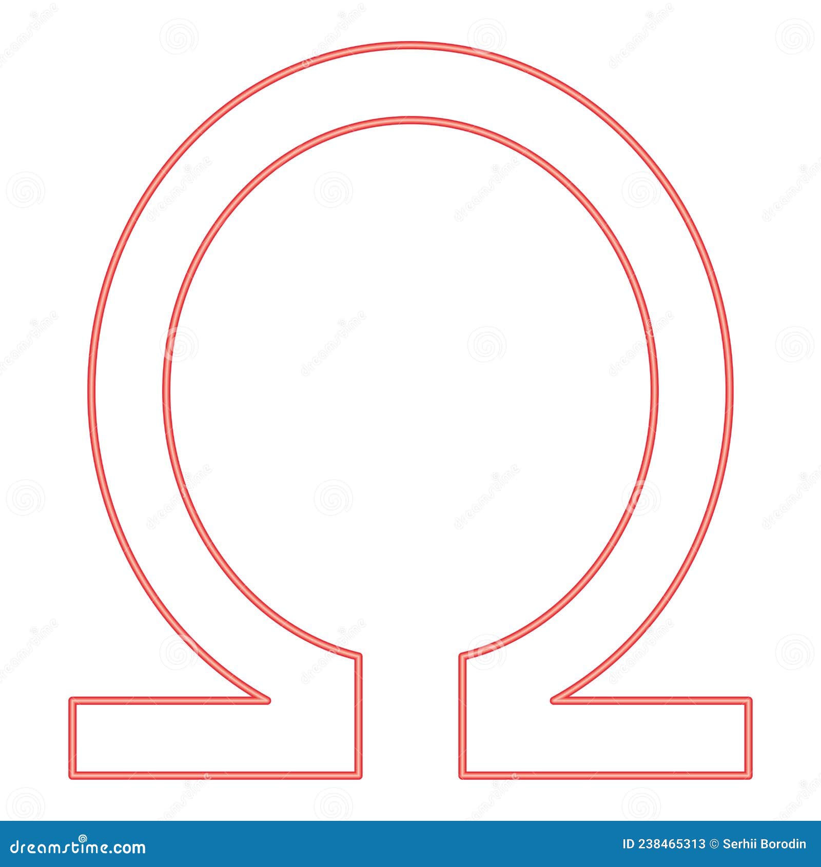 Neon Symbol Omega Red Color Vector Illustration Image Flat Style Stock ...