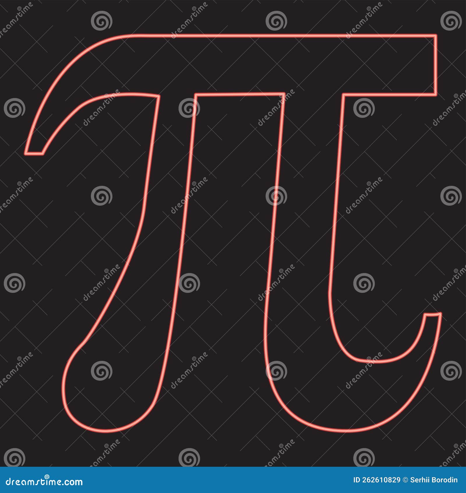 Neon Symbol Pi Red Color Vector Illustration Image Flat Style Stock ...
