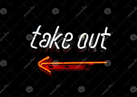 Neon Take Out sign stock image. Image of neon, vibrant - 11032649