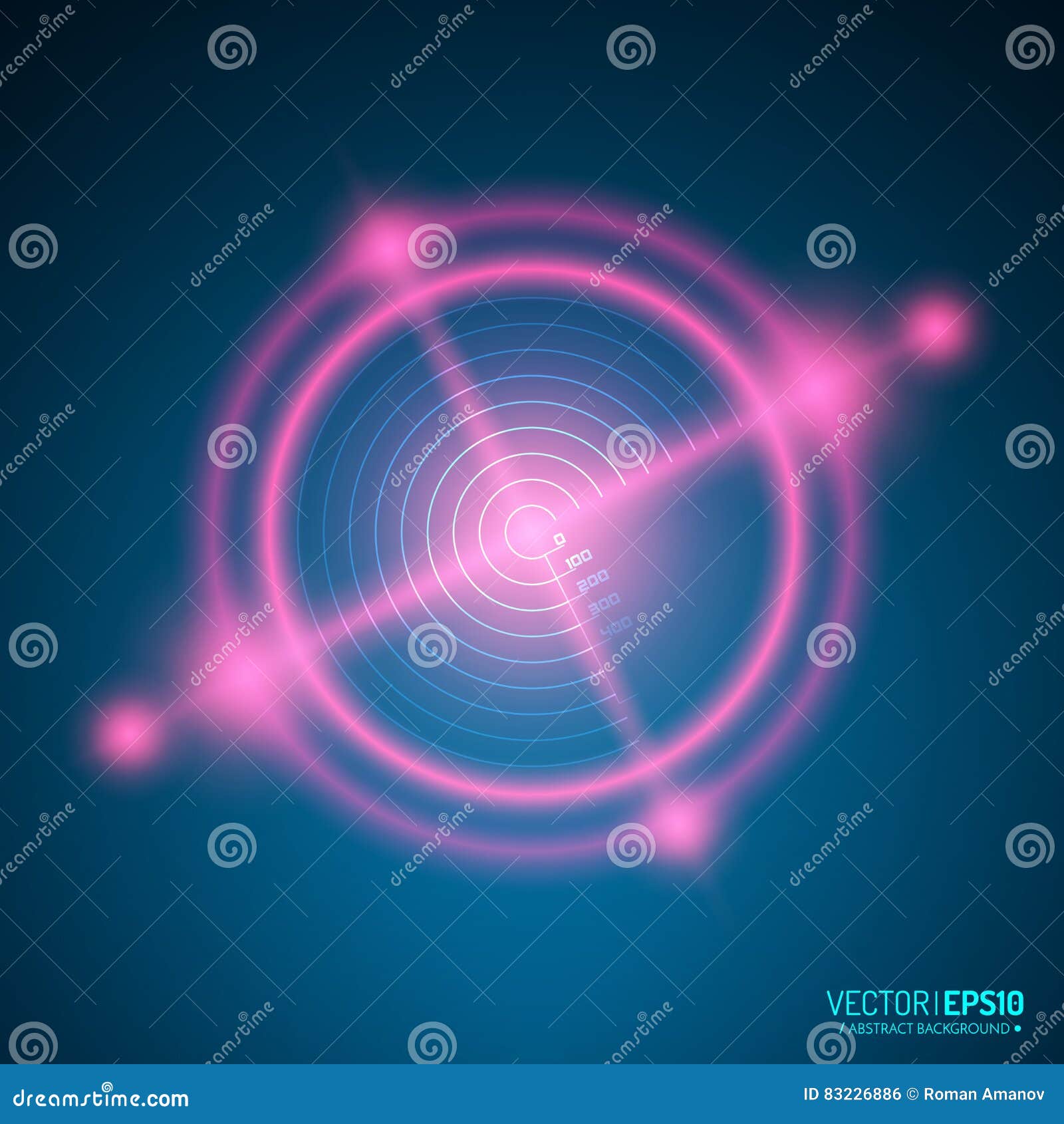 Neon Target . Game Interface Element Stock Vector - Illustration of ...