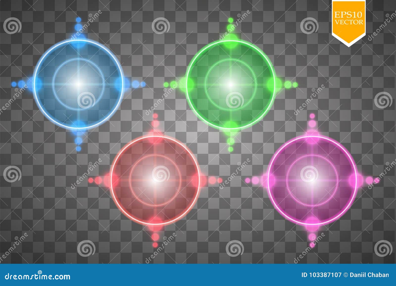 Neon Target . Game Interface Element. Vector Illustration Stock Vector ...