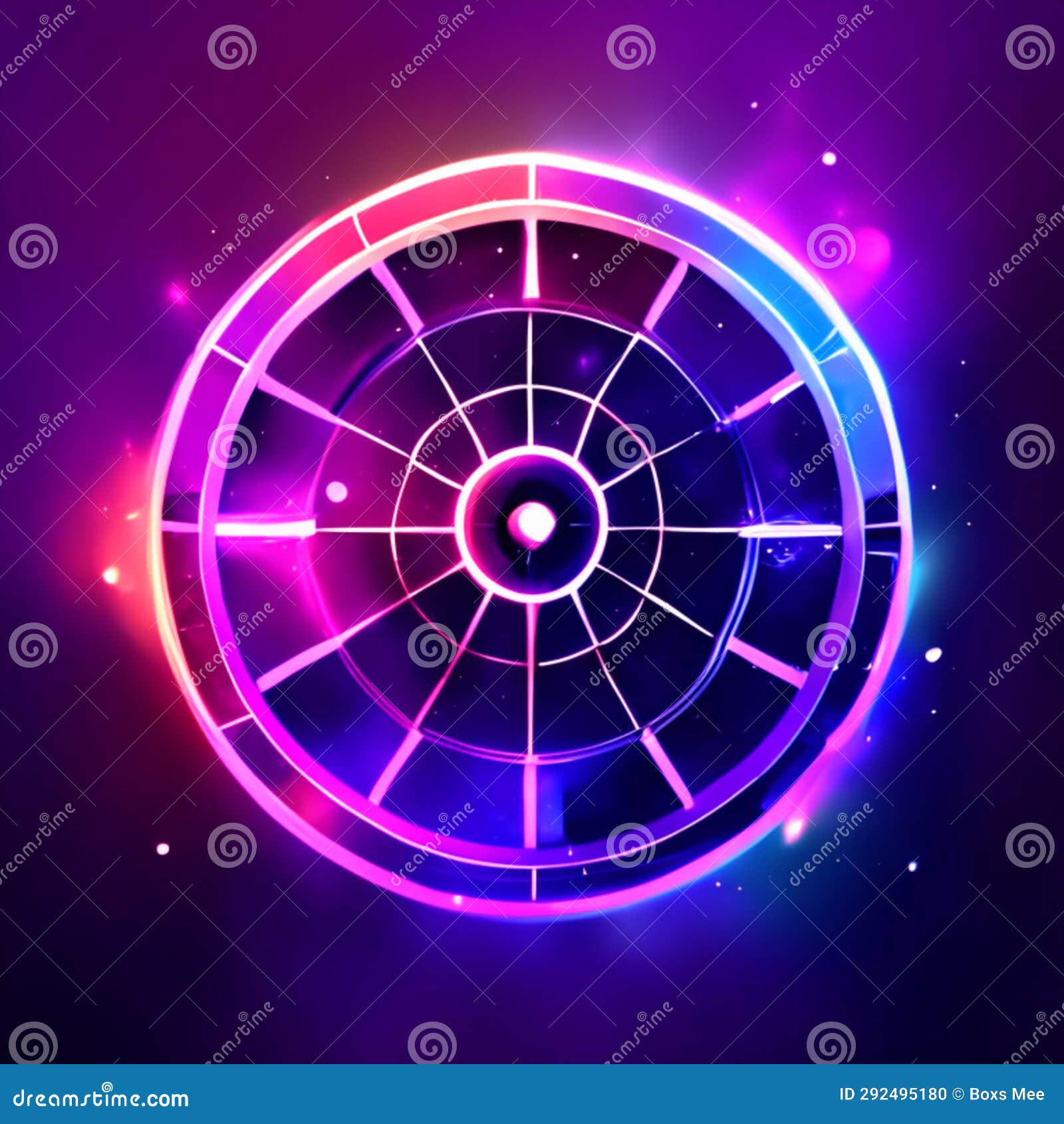 Neon Target Icon. Vector Illustration of a Target for Shooting Stock ...