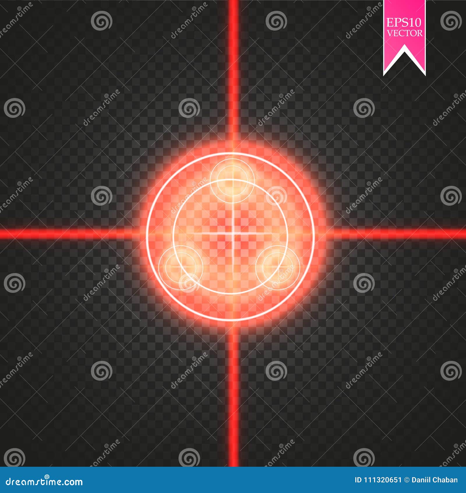 Neon Target Isolated. Game Interface Element. Vector Illustration Stock ...
