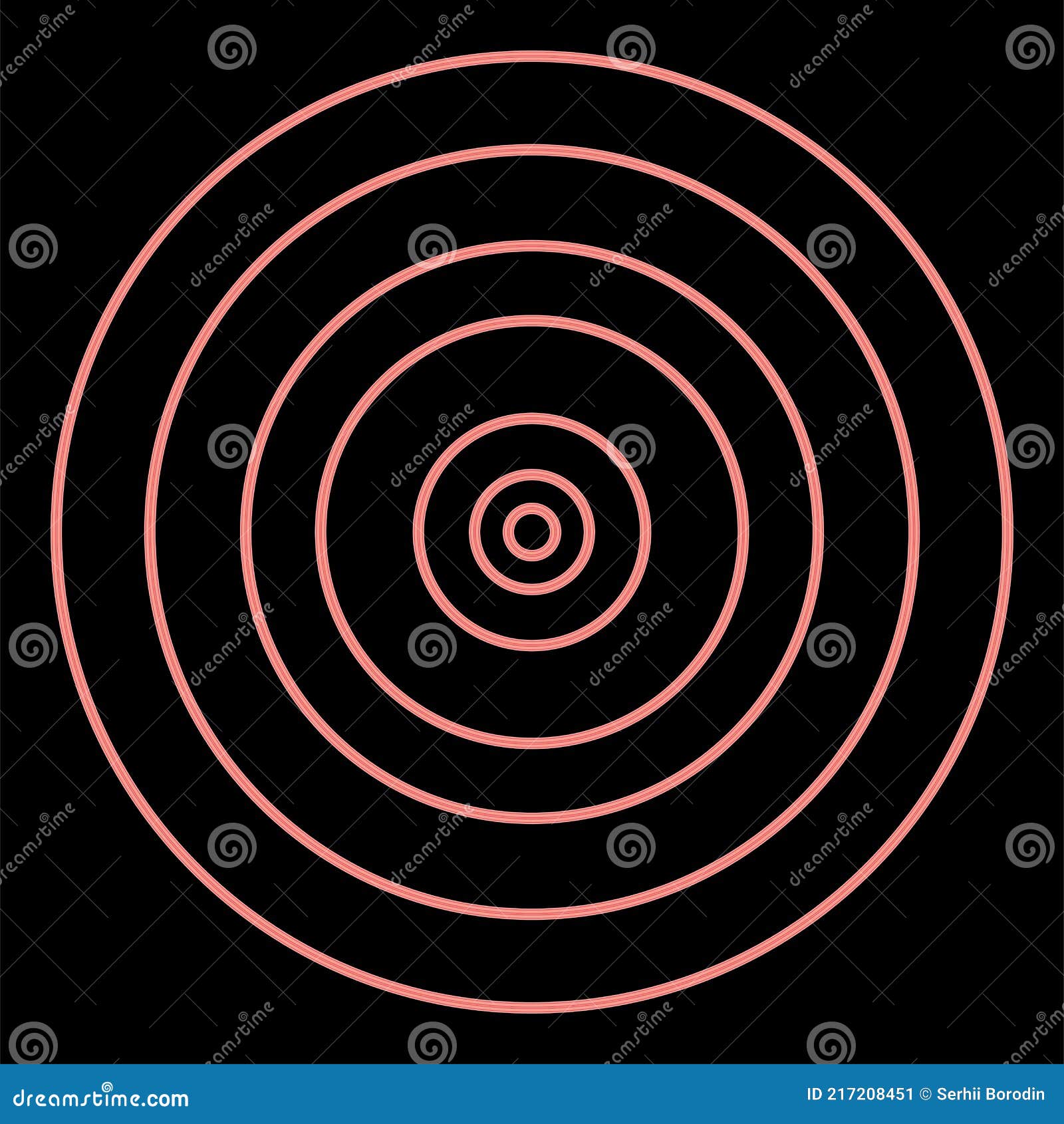 Neon Target the Red Color Vector Illustration Flat Style Image Stock ...