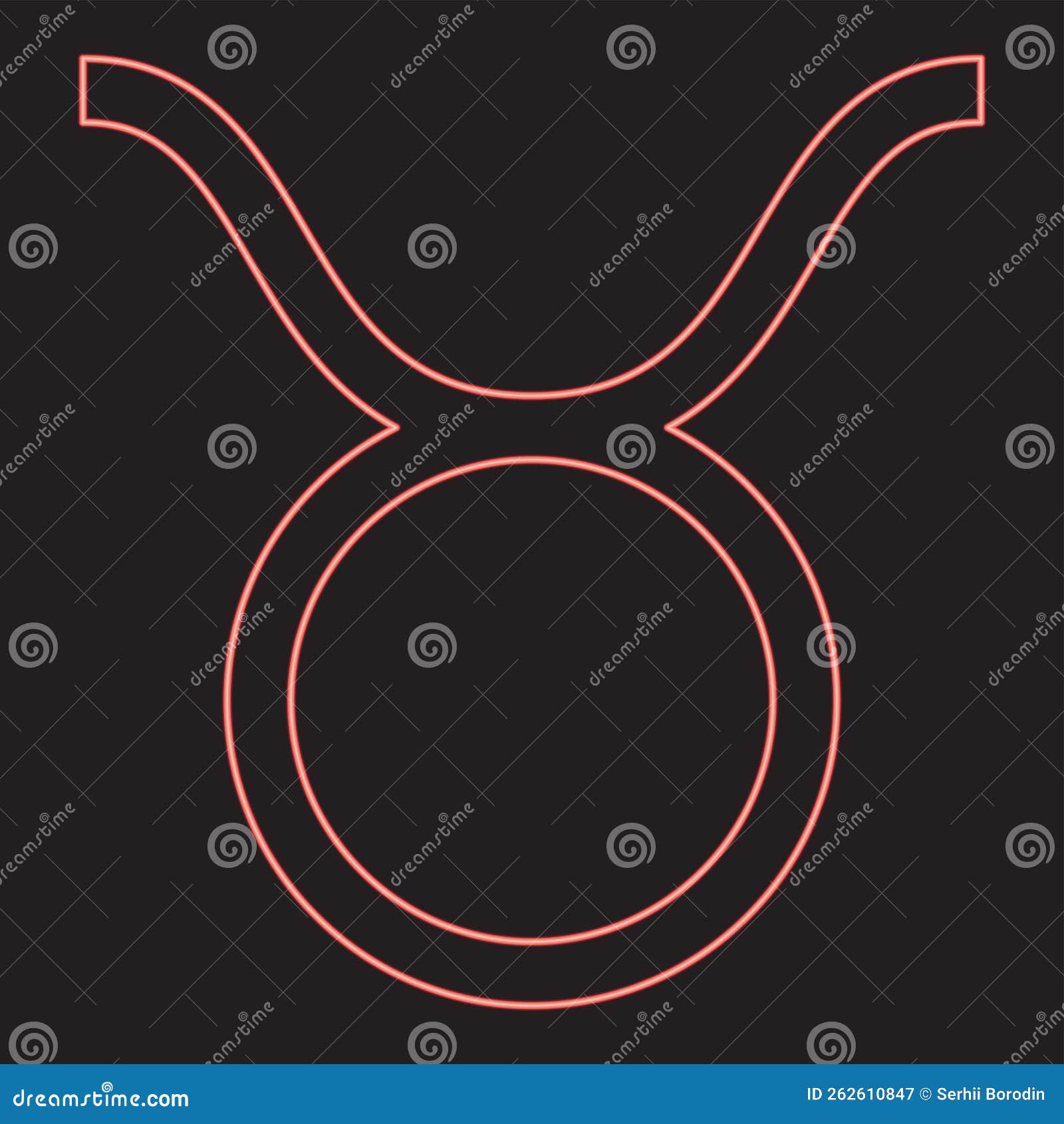 Neon Taurus Symbol Red Color Vector Illustration Image Flat Style Stock ...