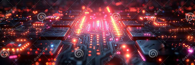 Neon Tech Canvas: Empty Background with High-Tech Patterns Stock ...