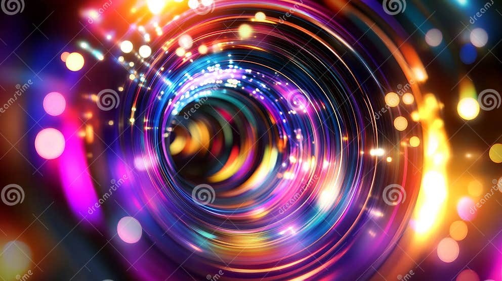 The Neon Technology Background, a Floor Scene with Reflection Lights ...