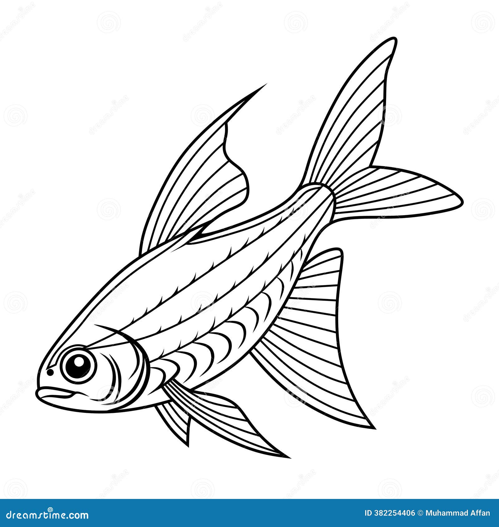Neon Tetra Illustration, Drawing, Engraving, Ink, Line Art ...