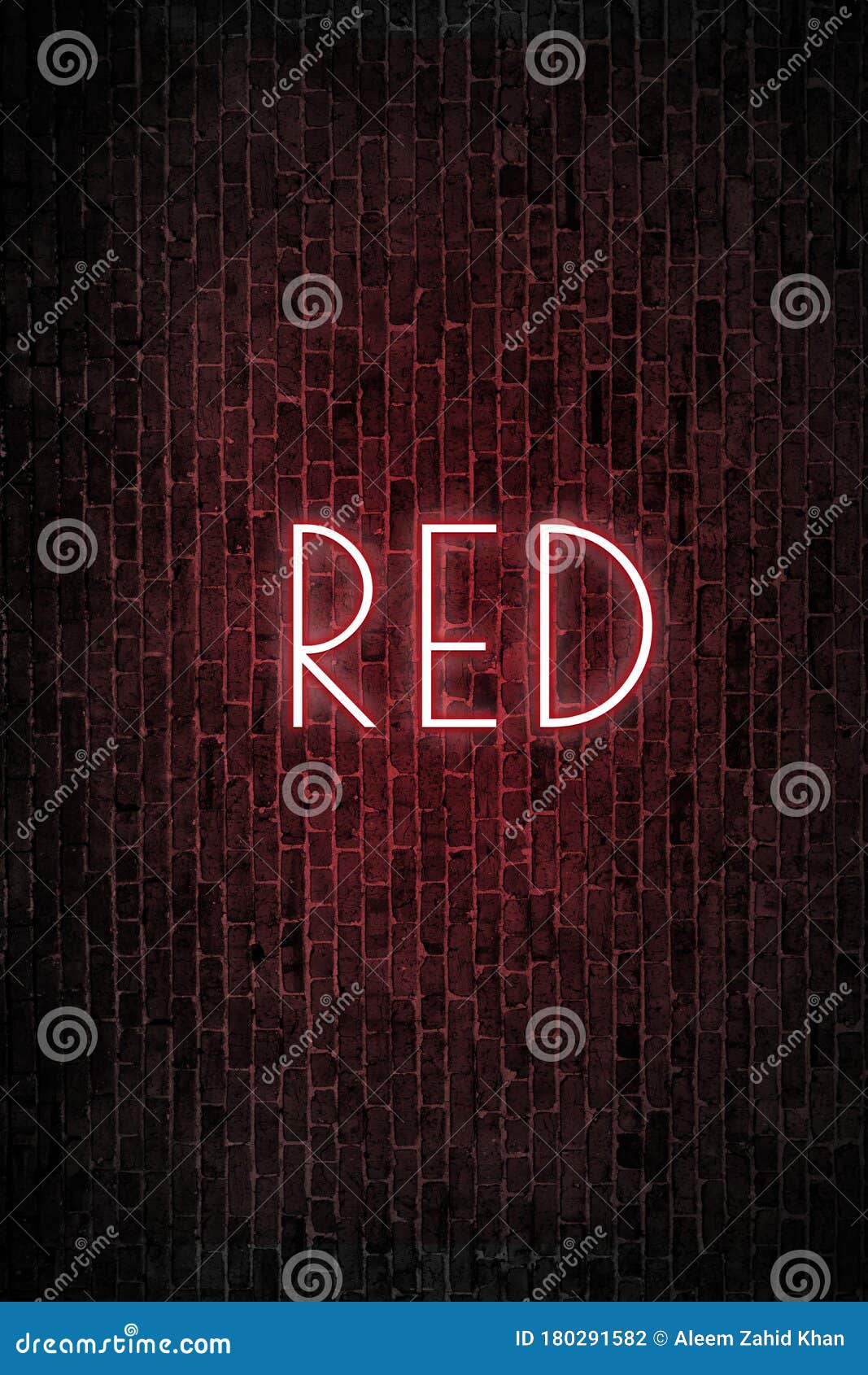 Neon Text Illuminated in the Dark on a Bricks Wall Stock Illustration ...