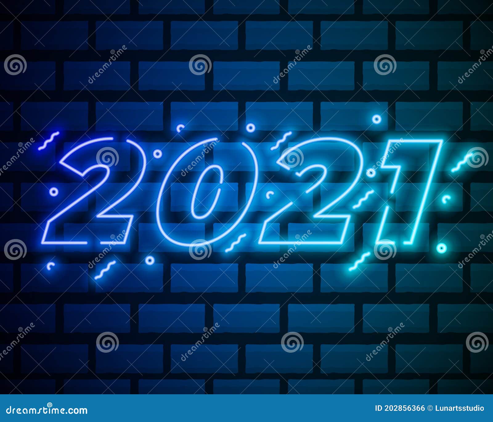 2021 Neon Text. 2021 New Year Design Template. Light Banner. Vector ...