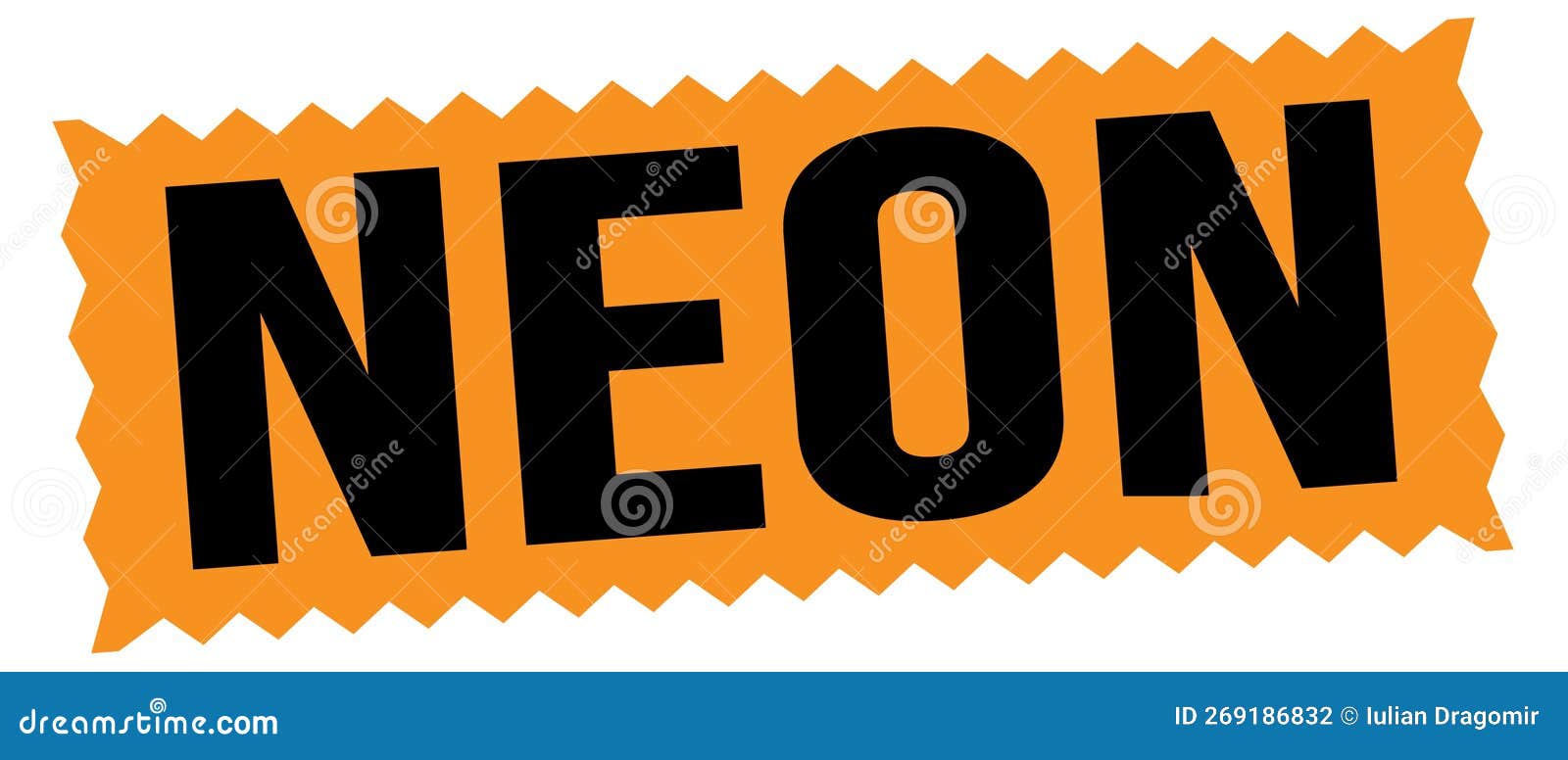 NEON Text Written on Orange-black Stamp Sign Stock Illustration ...
