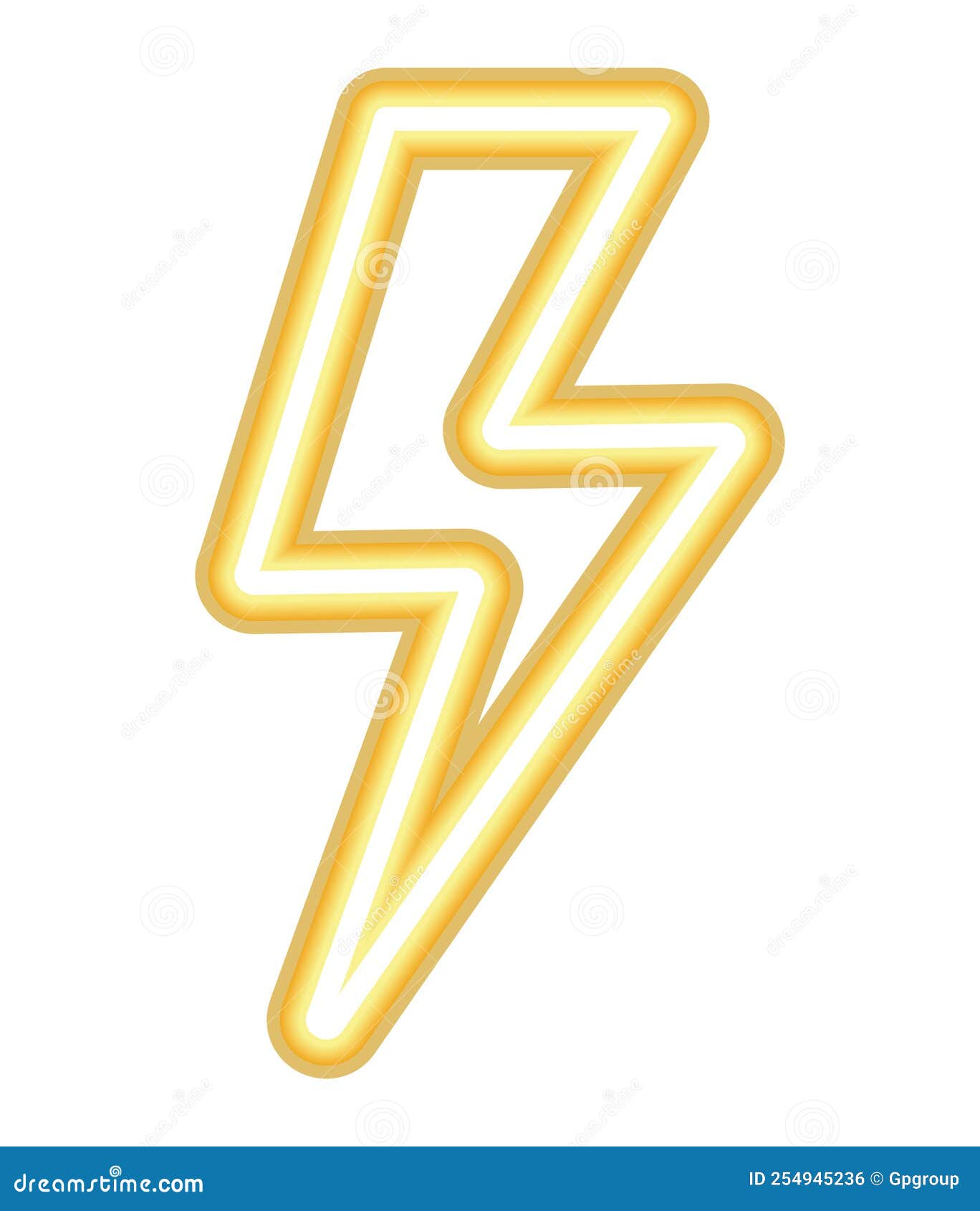 Neon thunder design stock vector. Illustration of emblem - 254945236