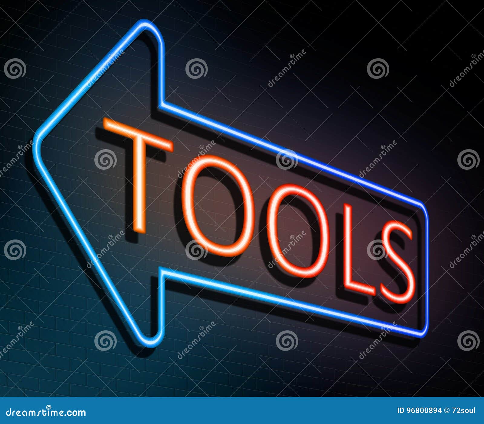 Neon tools concept. stock illustration. Illustration of blue - 96800894