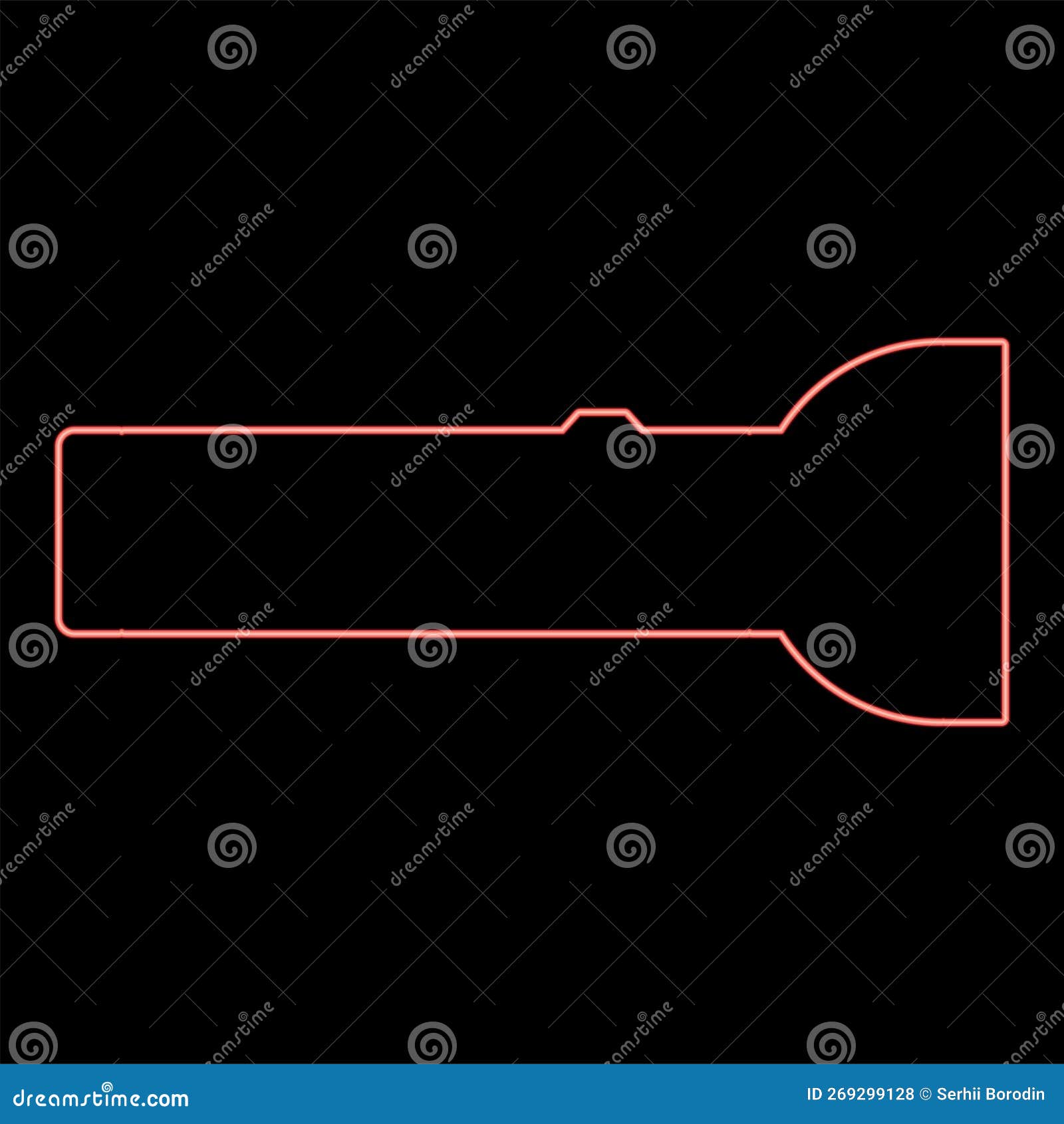 Neon Torch Flashlight Light Device Red Color Vector Illustration Image ...