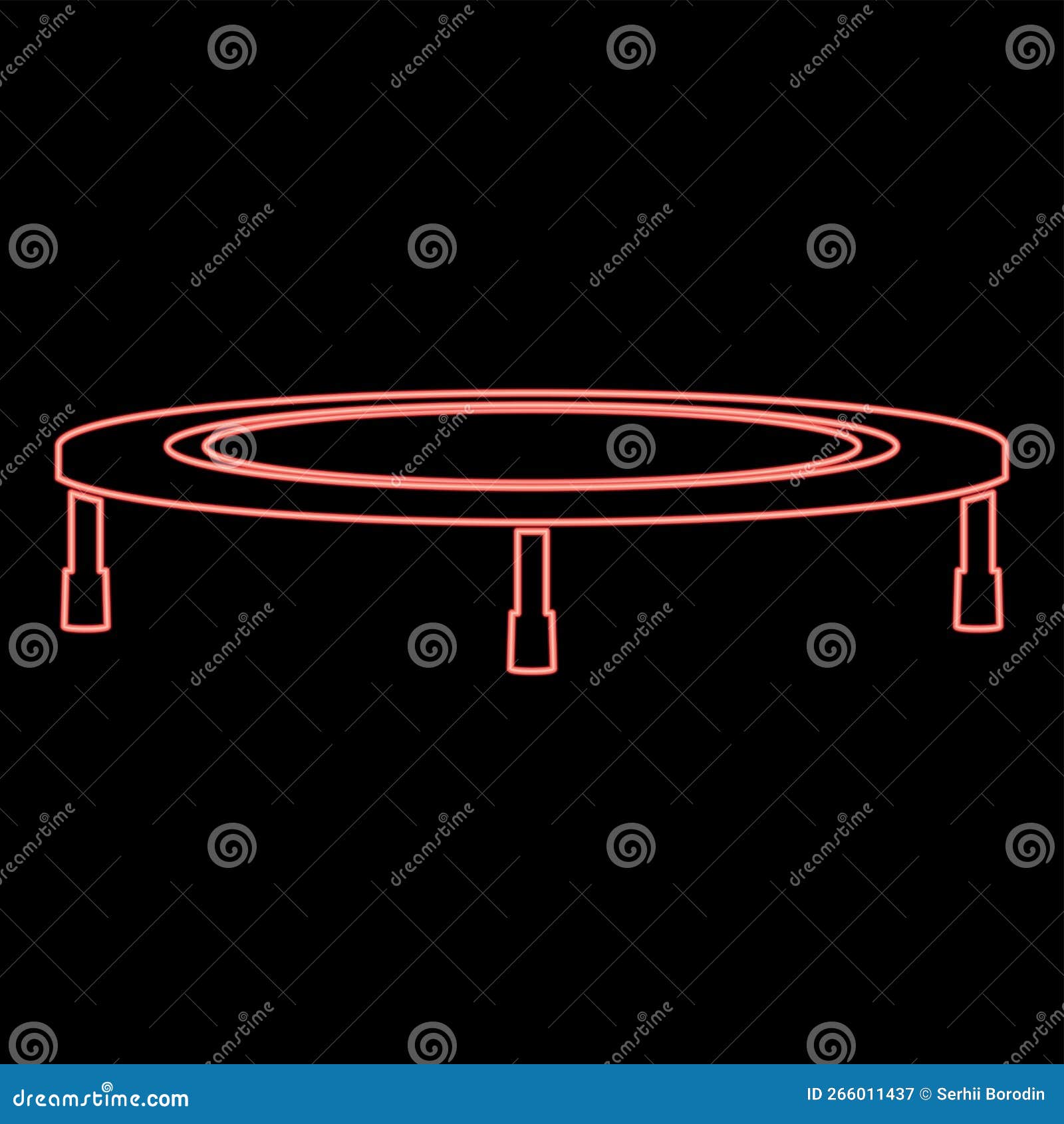 Neon Trampoline Jumping for Bounce Red Color Vector Illustration Image ...
