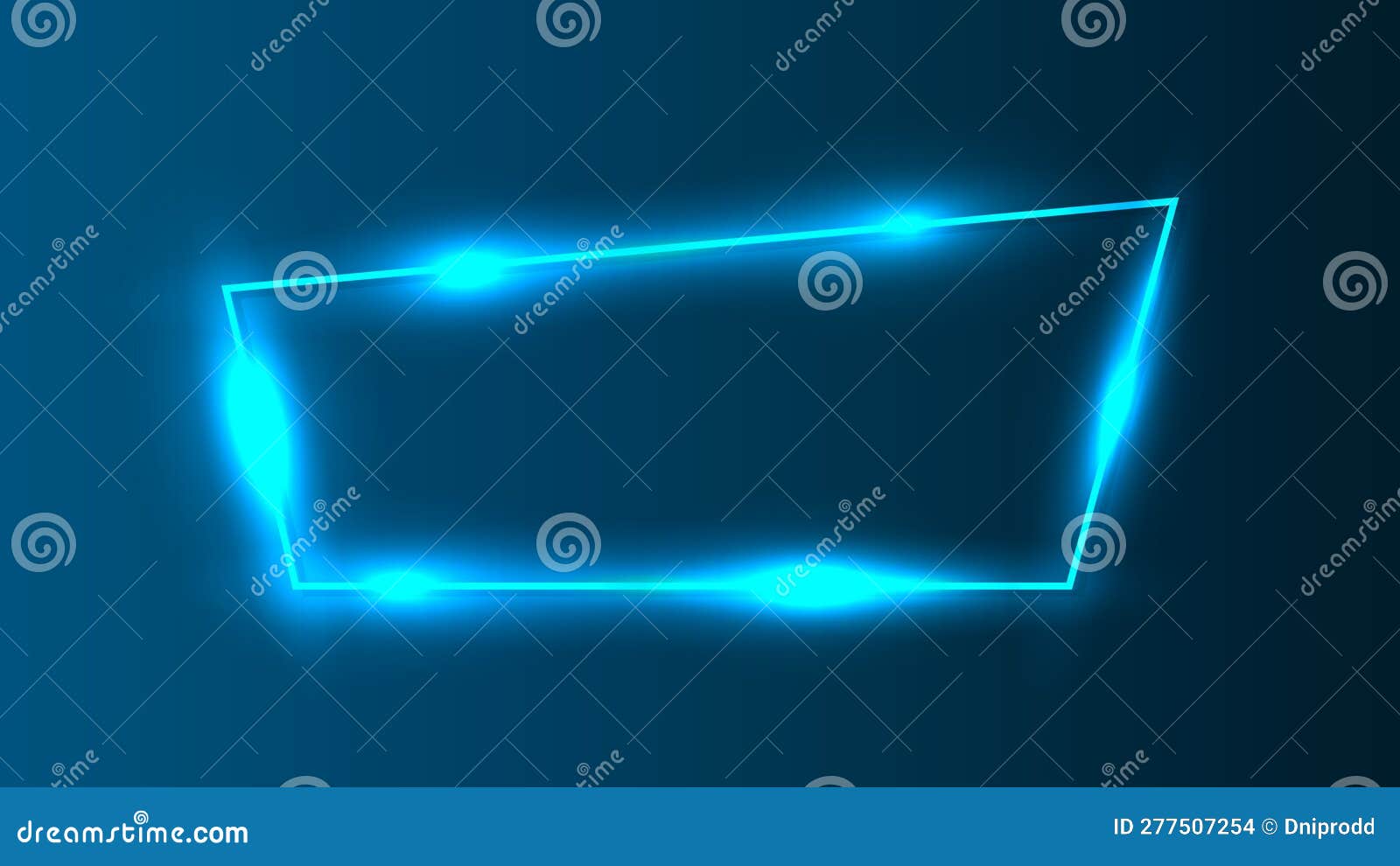 Neon Trapezoid Frame with Shining Effects Stock Illustration ...
