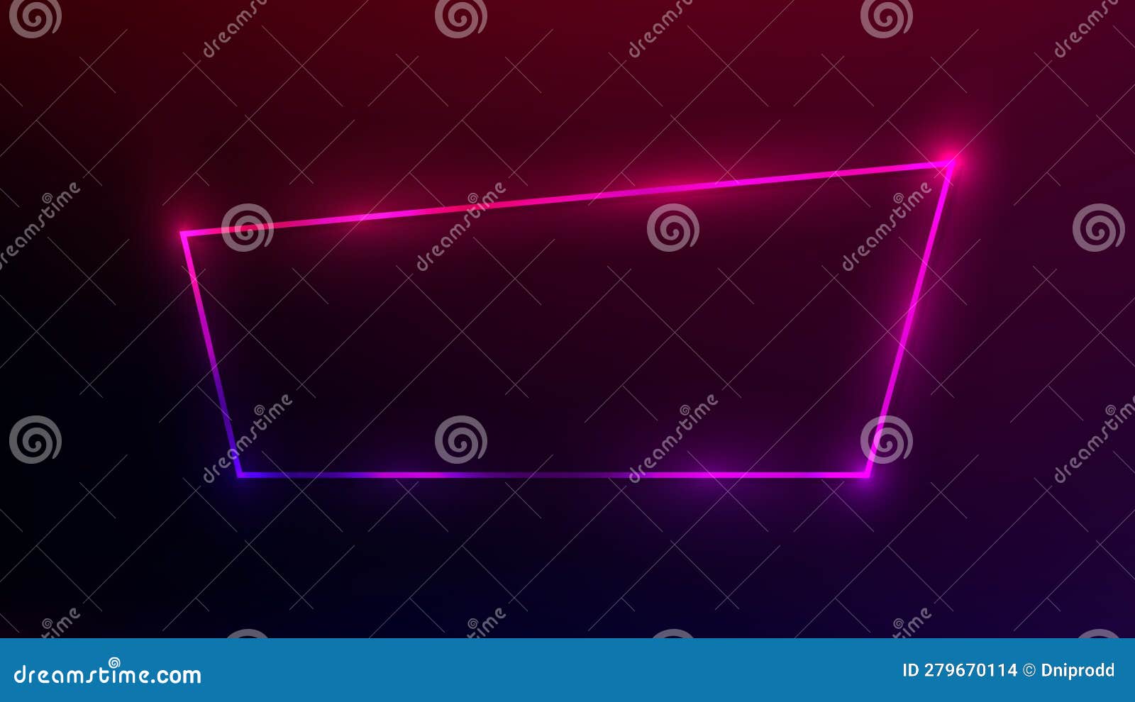 Neon Trapezoid Frame with Shining Effects Stock Vector - Illustration ...