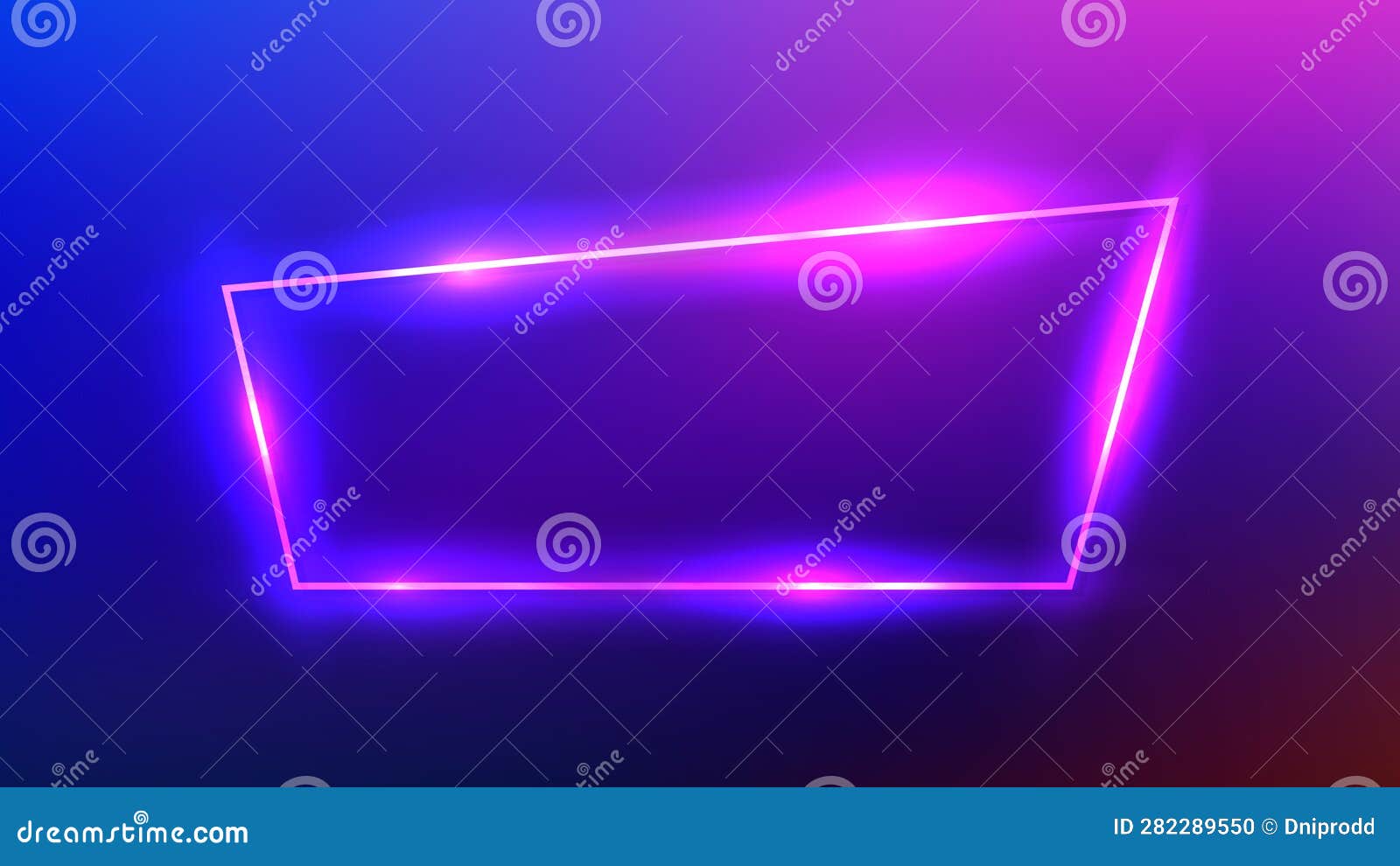 Neon Trapezoid Frame with Shining Effects Stock Vector - Illustration ...