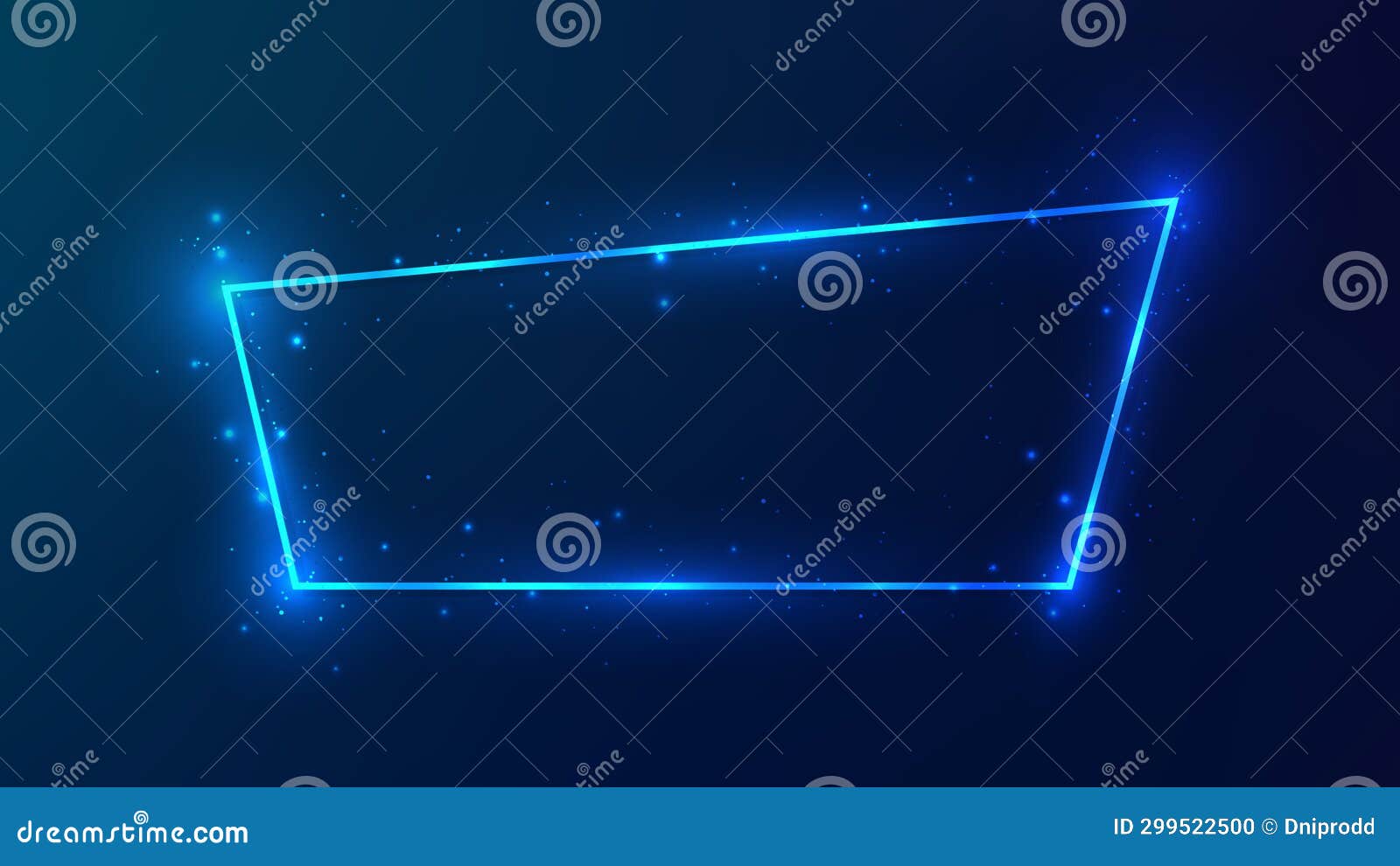 Neon Trapezoid Frame with Shining Effects and Sparkles Stock Vector ...