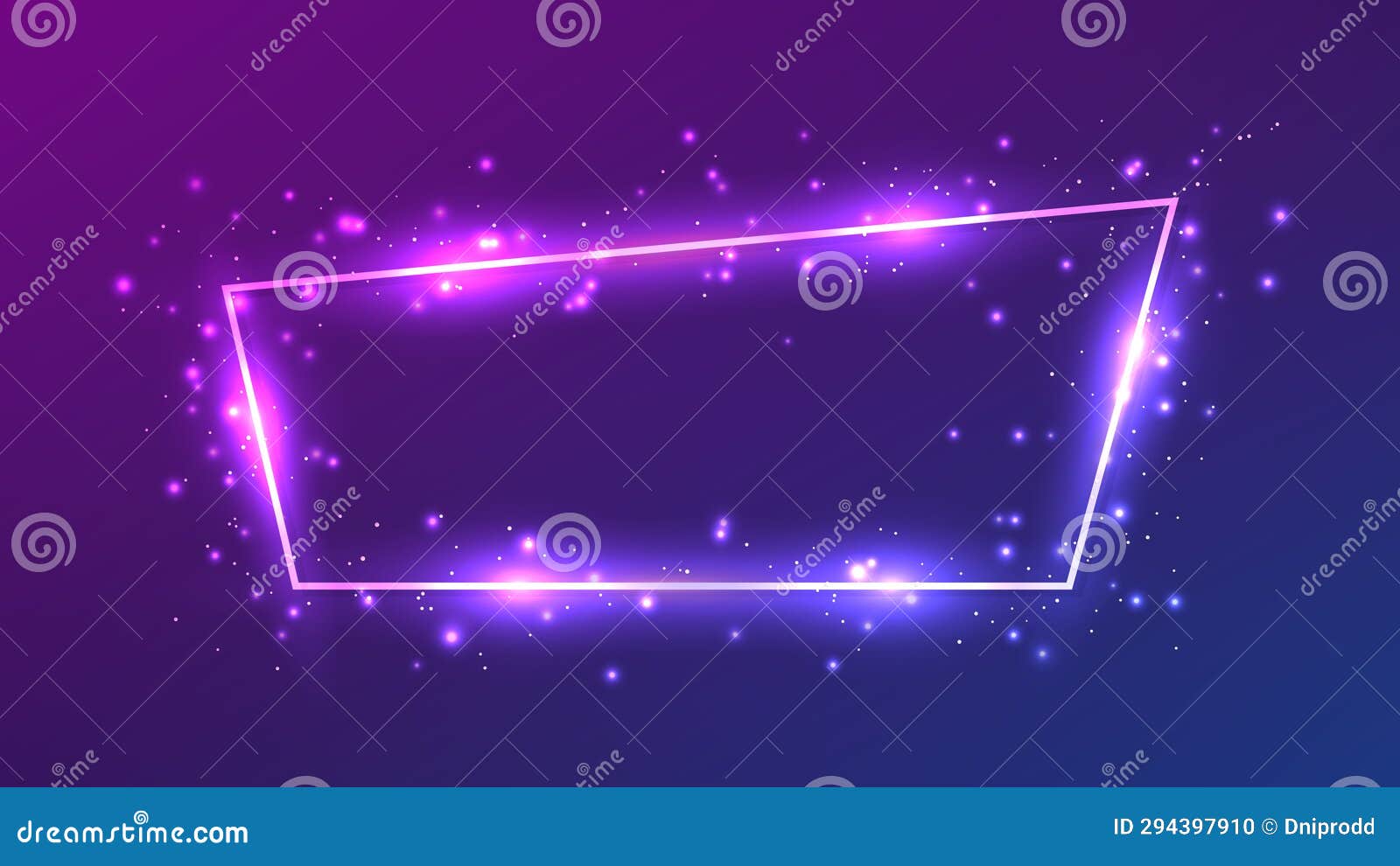 Neon Trapezoid Frame with Shining Effects and Sparkles Stock Vector ...