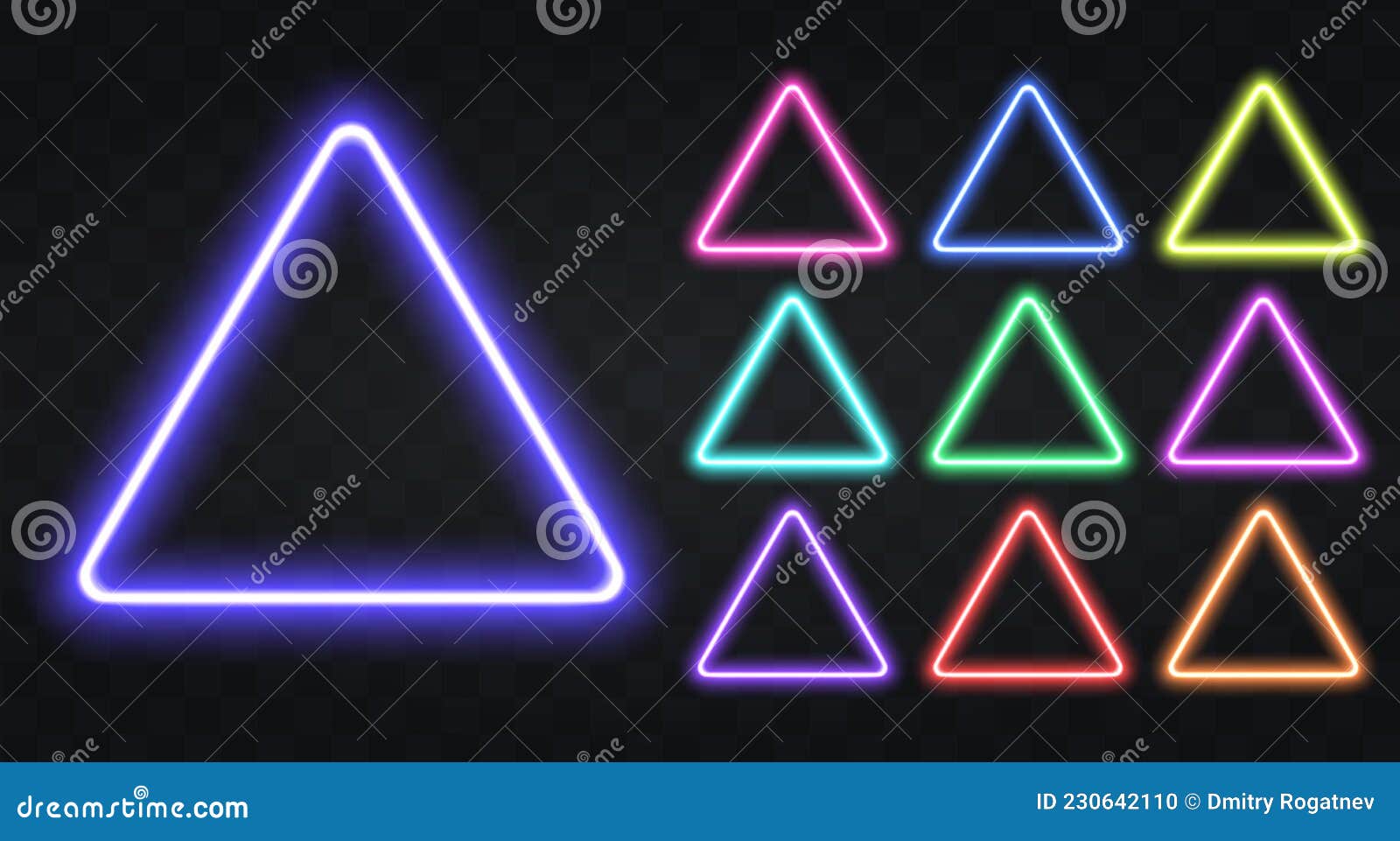 Neon Triangle Border with Copy Space Stock Vector - Illustration of ...