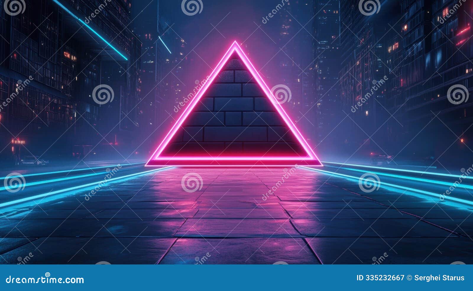 Neon Triangle Frame With Palm Leaves Royalty-Free Stock Photo ...