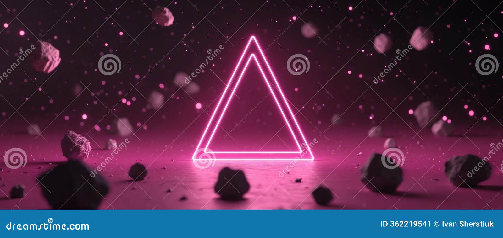 Triangle Portal With Clouds And Cosmic Backdrop. Surreal Digital Art ...