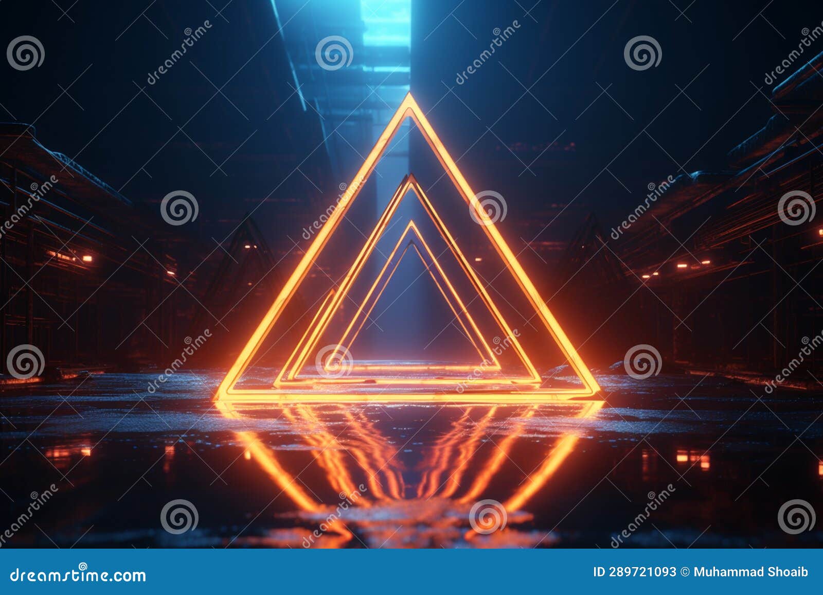 Neon Triangle Realm 3D Rendering Brings Abstract Space Concepts To Life ...