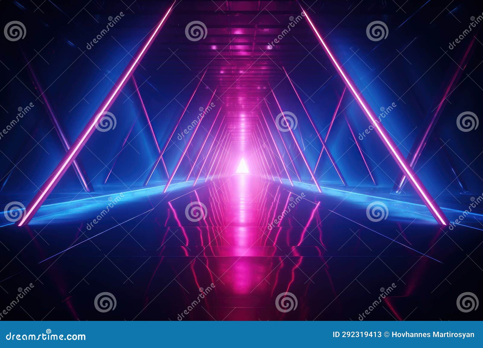 Neon Triangle. Triangles Neon Lights Frame. Neon Light Geometric ...