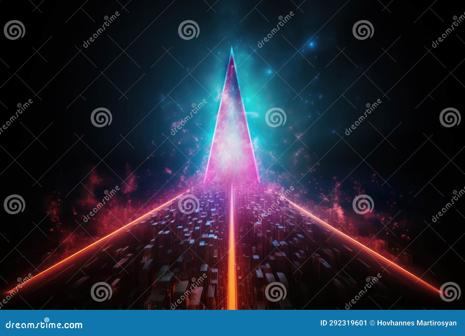 Neon Triangle. Triangles Neon Lights Frame. Neon Light Geometric ...