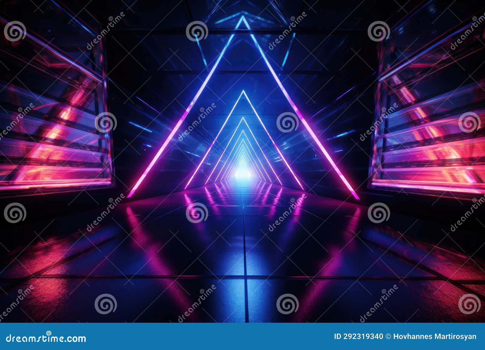 Neon Triangle. Triangles Neon Lights Frame. Neon Light Geometric ...
