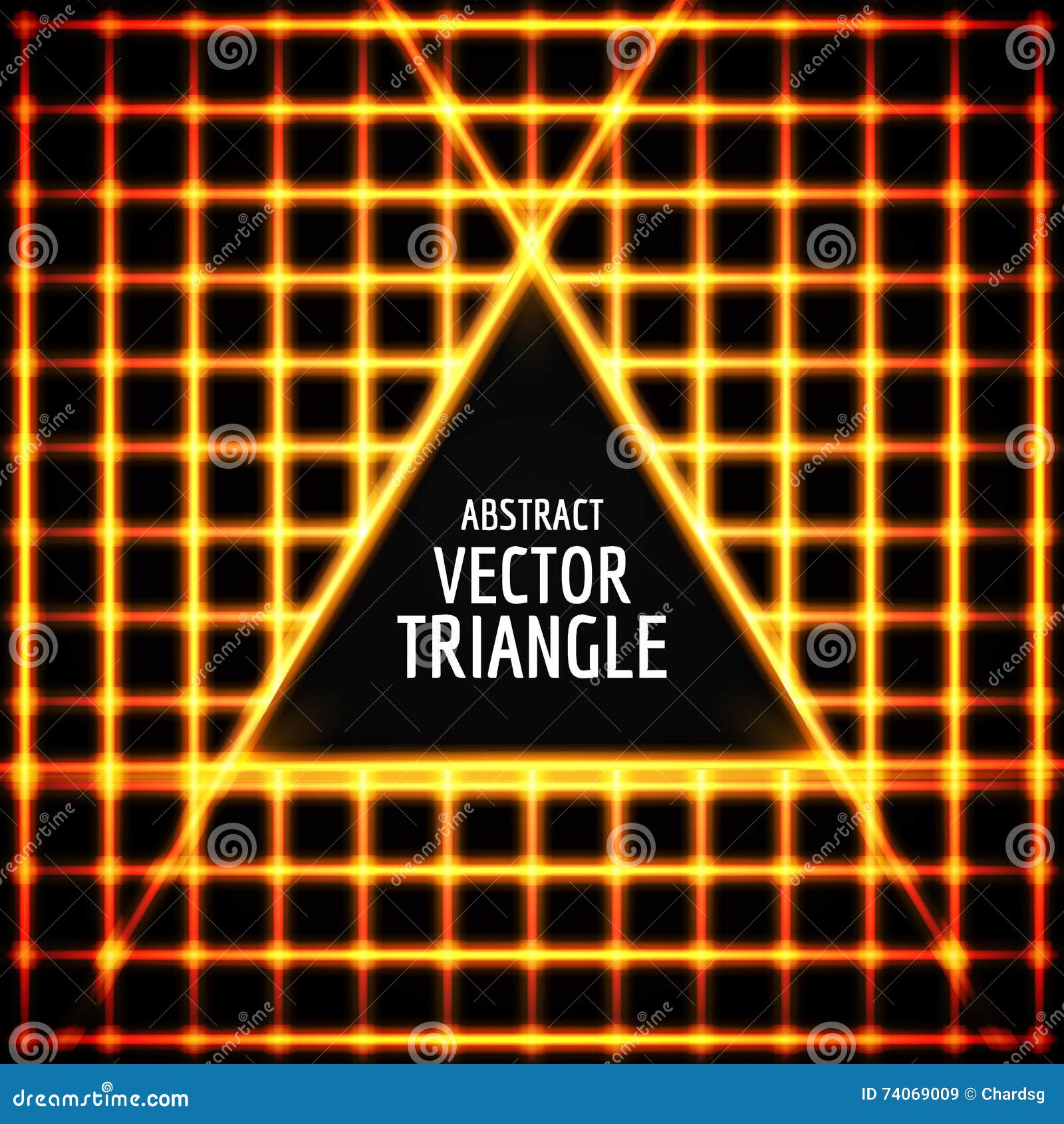 Neon Triangle Vector. Abstract Shape for Text. Glow Effect Stock Vector ...