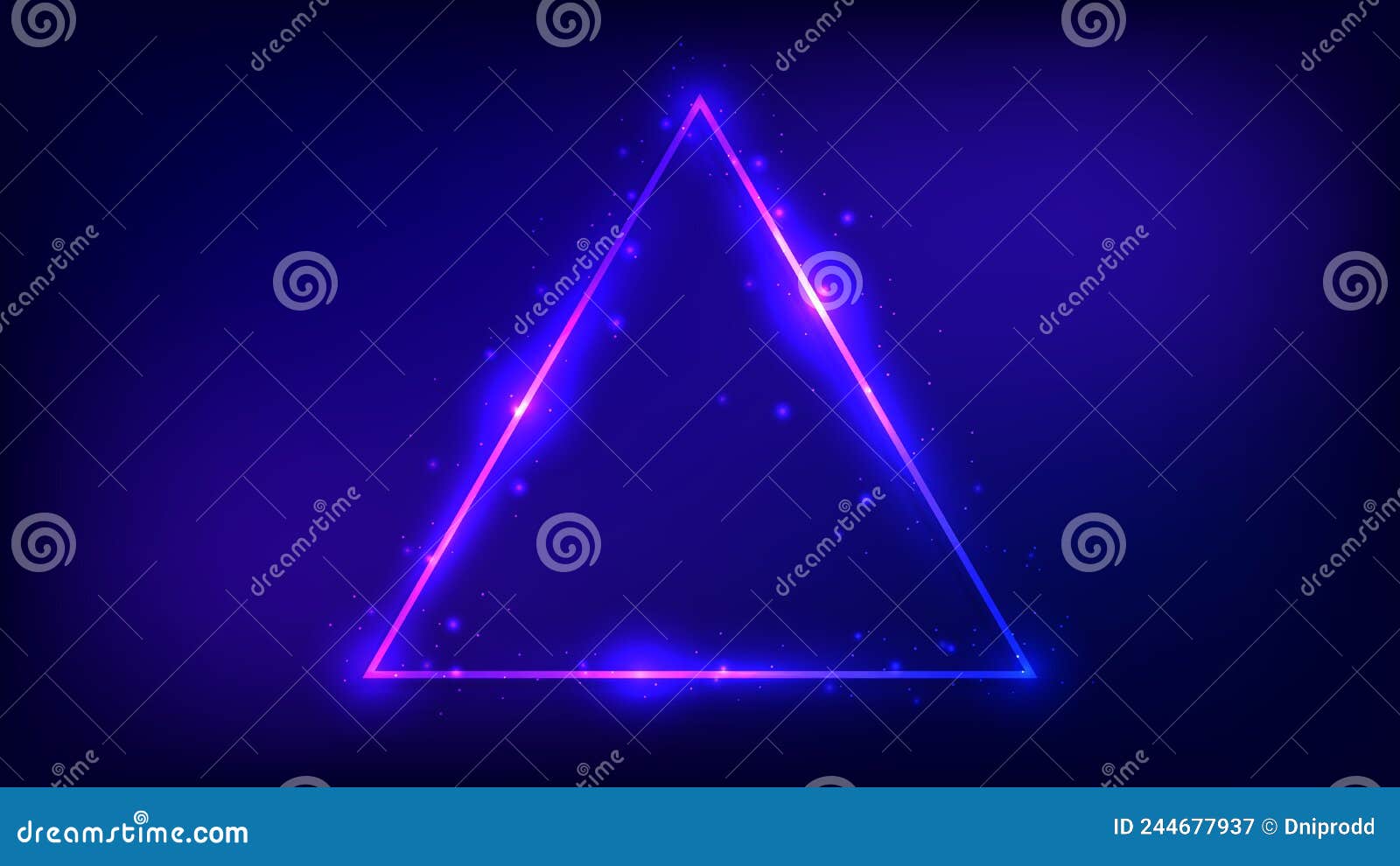 Neon Triangular Frame with Shining Effects Stock Vector - Illustration ...