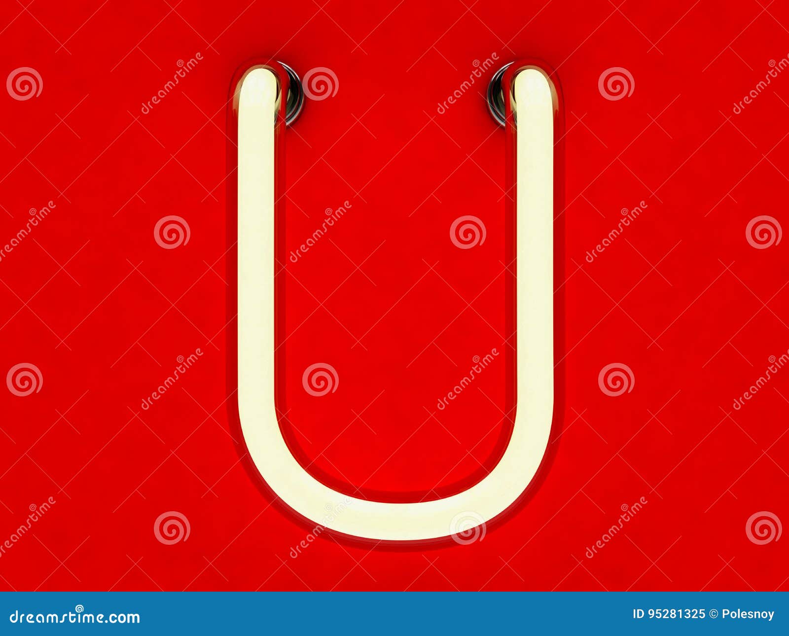 Neon Tube Letter on Red Background. Stock Illustration - Illustration ...
