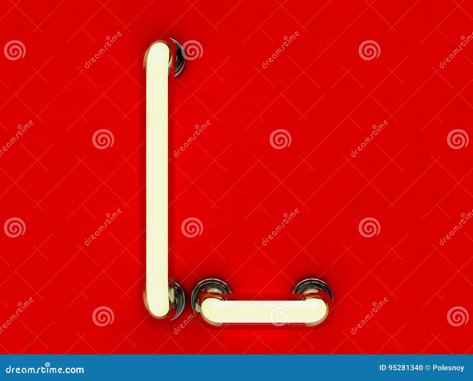 Neon Tube Letter On Red Background. Stock Illustration - Illustration ...