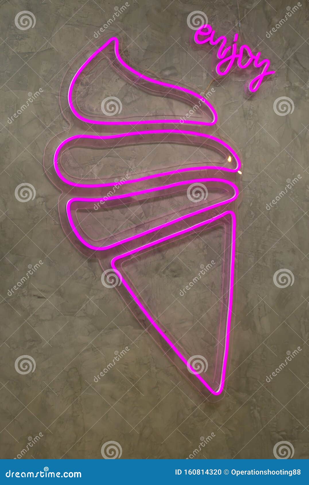 Neon Tube Shape, Ice Cream Cone Stock Photo - Image of design, color ...