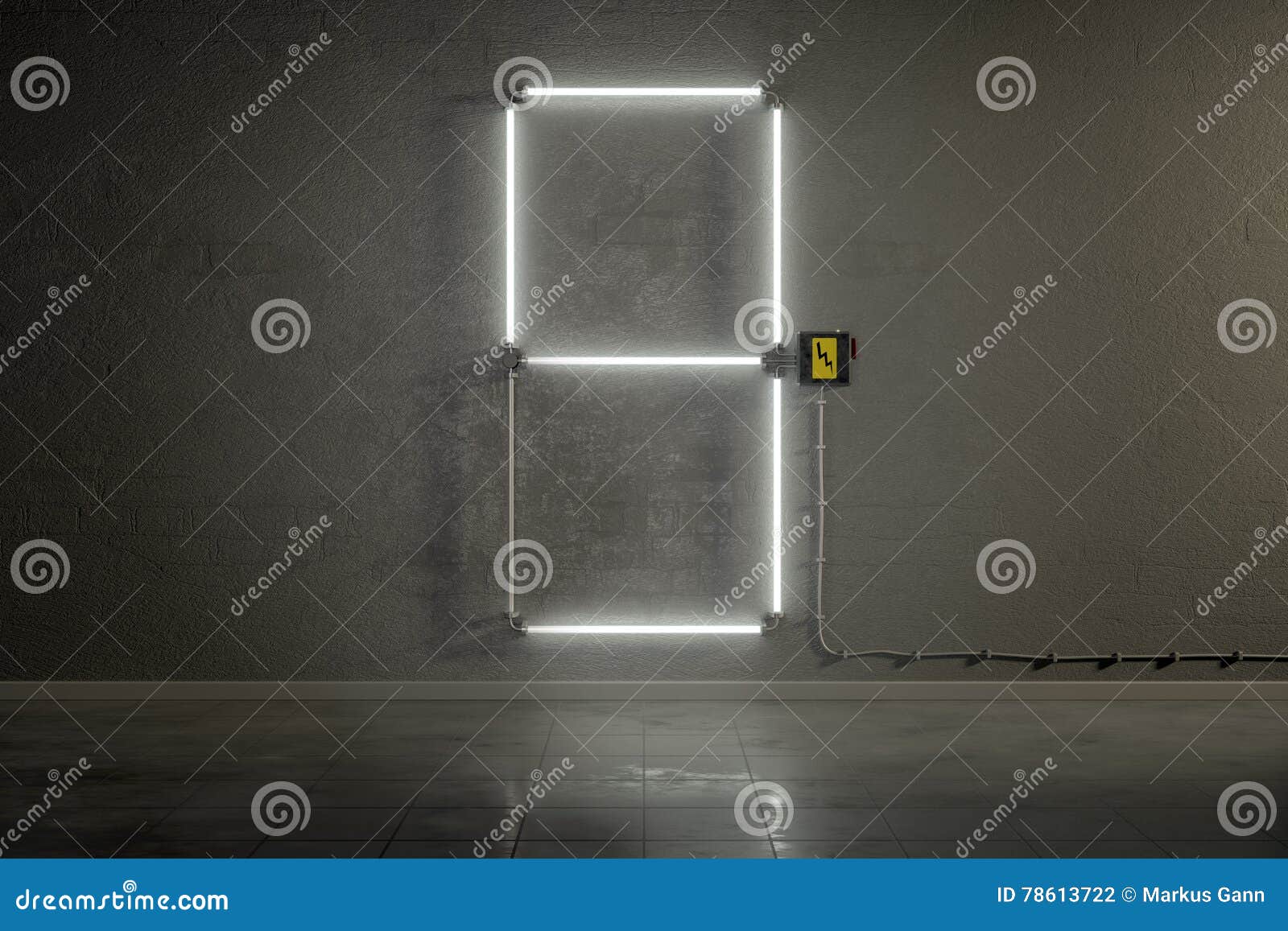 Neon Tubes Building the Number Nine Stock Illustration - Illustration ...