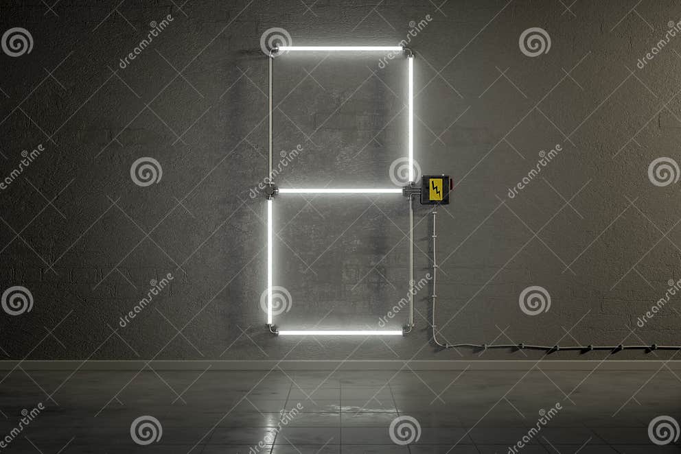 Neon Tubes Building the Number Two Stock Illustration - Illustration of ...