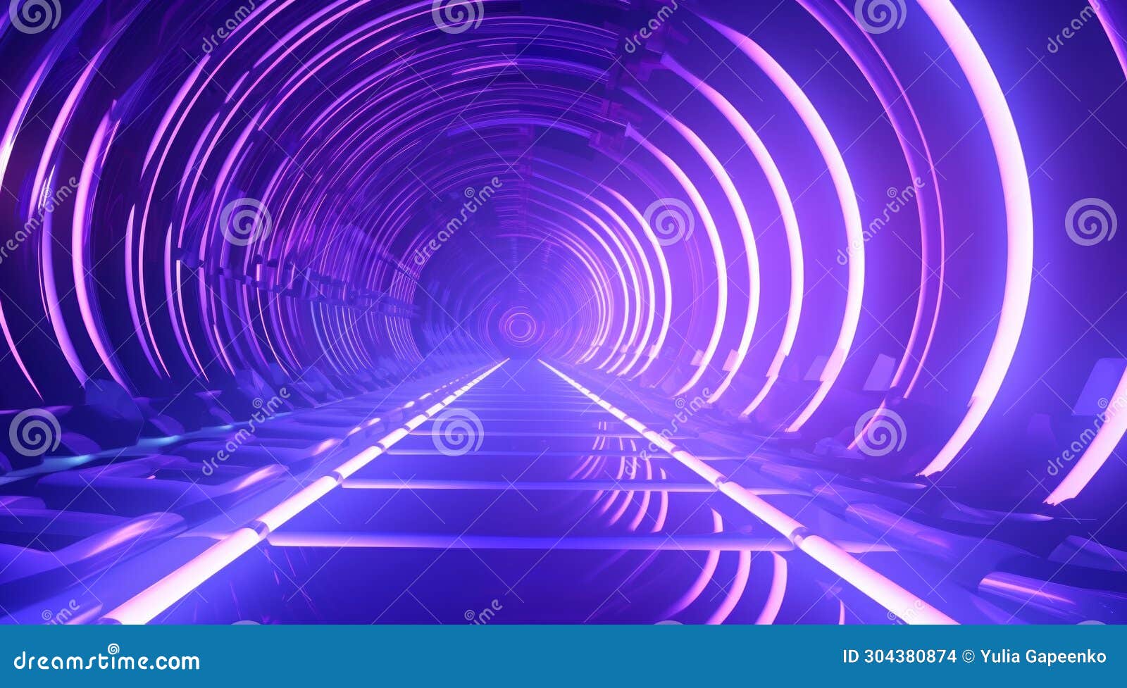 Neon Tunnels for Science Fiction Stock Photo - Image of perspective ...
