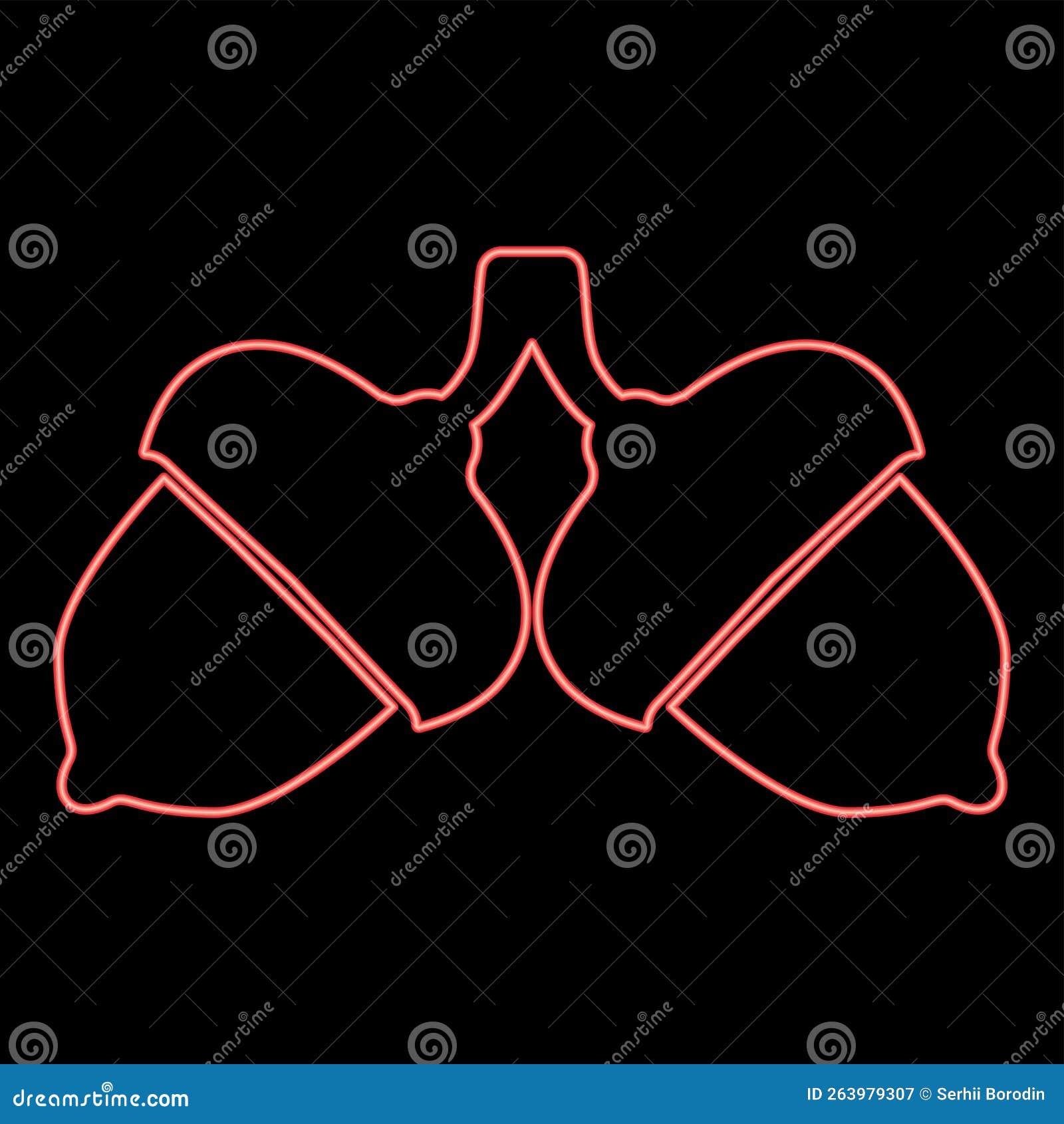 Neon Two Acorn Red Color Vector Illustration Image Flat Style Stock ...
